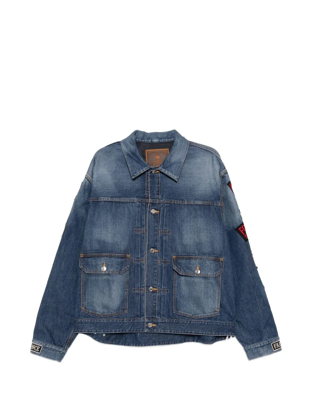 mastermind JAPAN patch-detail denim jacket - MJ26EE1BL015001IND ...