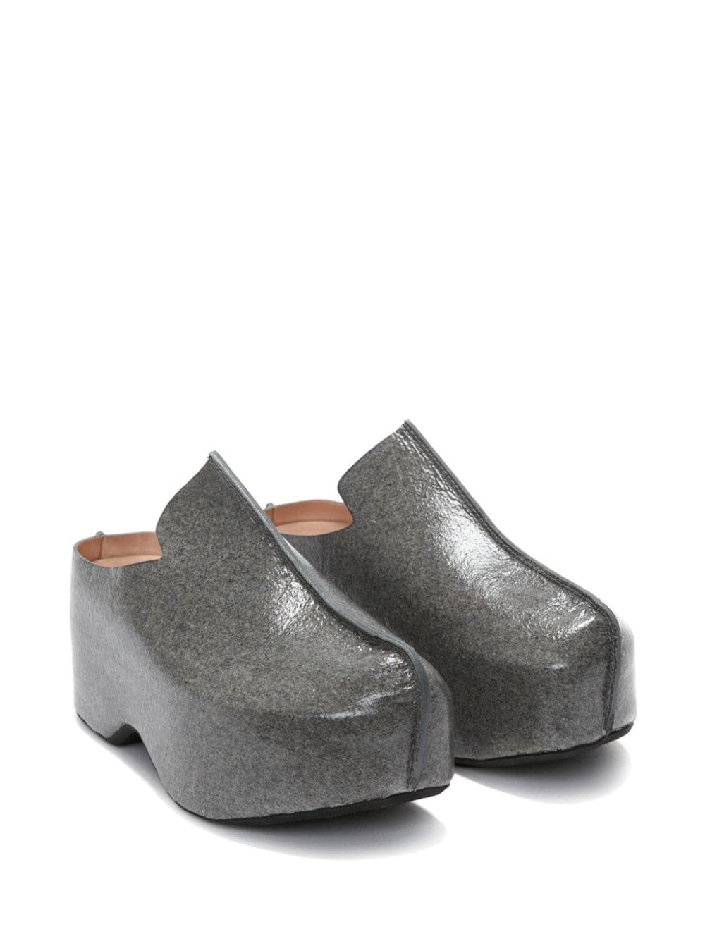 JW Anderson laminated felt platform clogs | REVERSIBLE