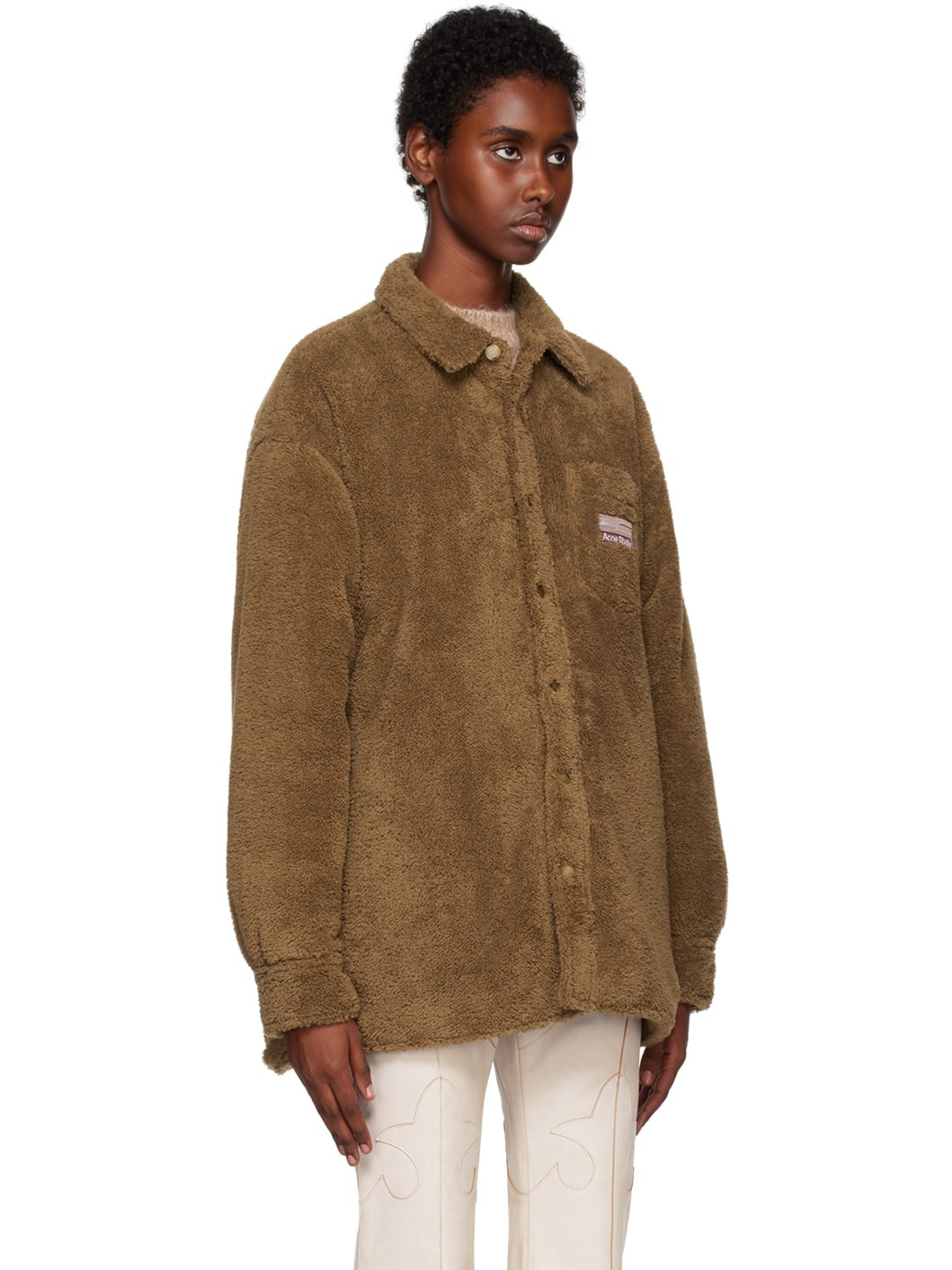 Acne Studios Brown Soft Teddy Jacket | REVERSIBLE