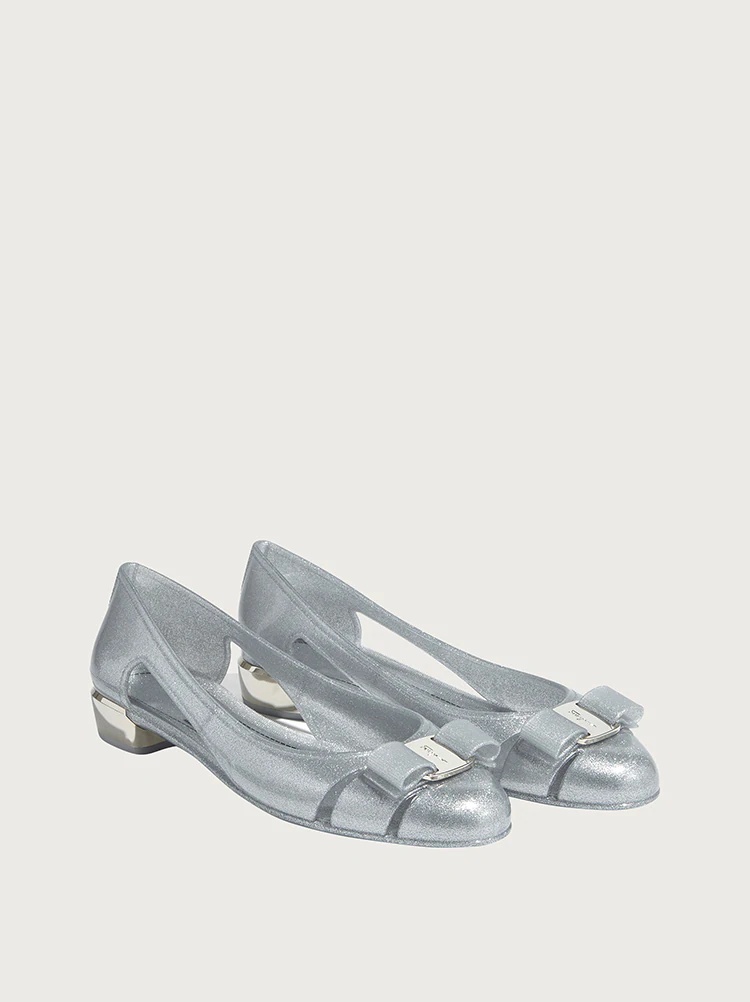 FERRAGAMO JELLY BALLET FLAT WITH VARA BOW | REVERSIBLE
