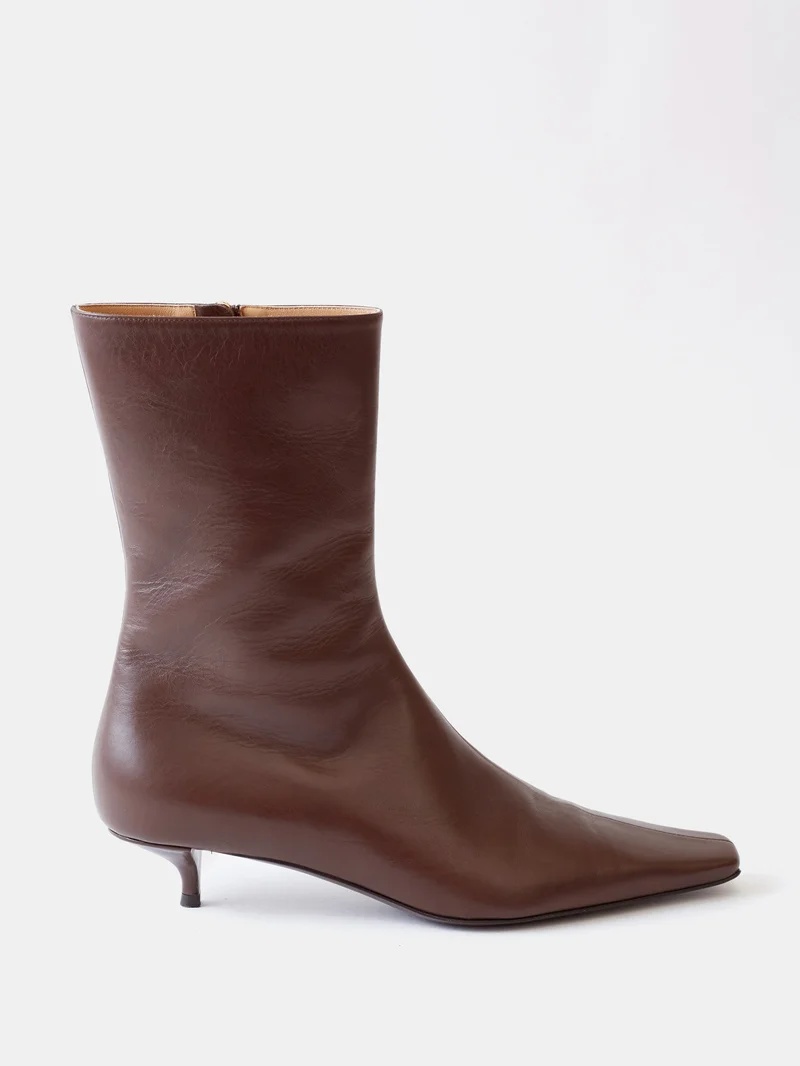 The Row Shrimpton 35 leather ankle boots | matchesfashion | REVERSIBLE