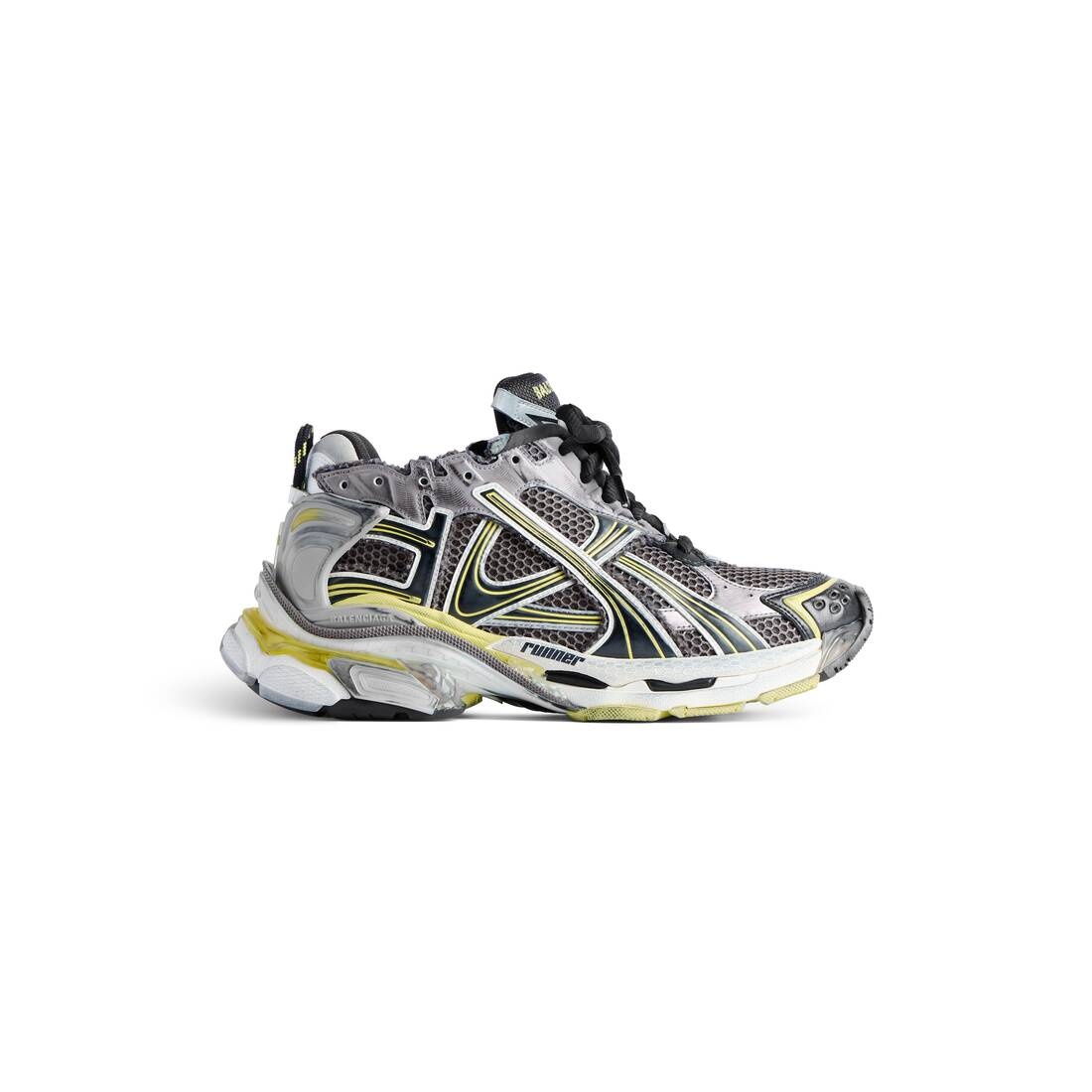 BALENCIAGA Men's Runner Sneaker in Grey/yellow/white | REVERSIBLE