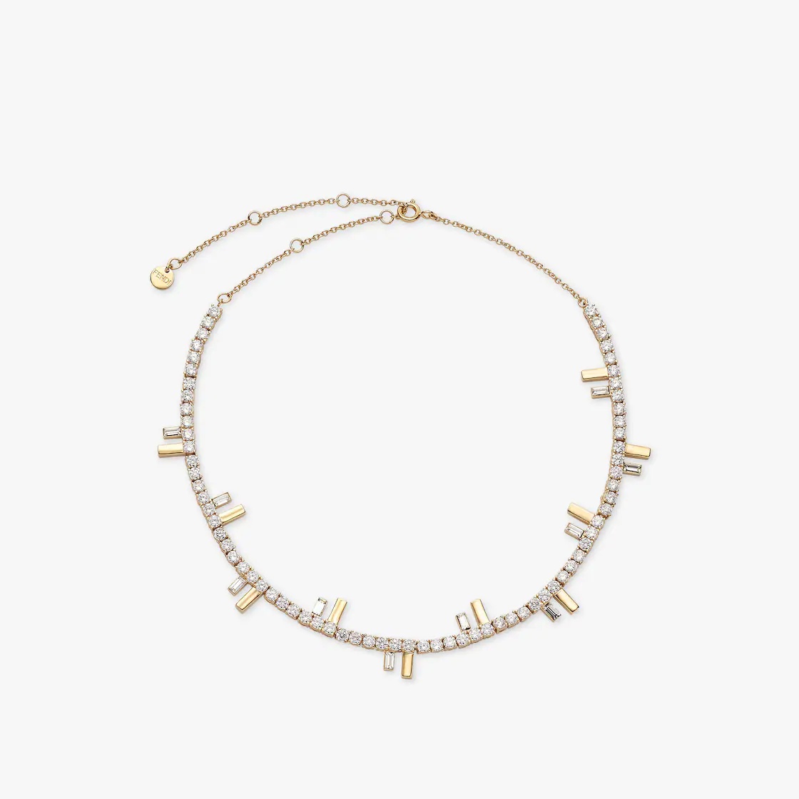 FENDI Soft, tennis-style construction choker with Fendi First logo ...