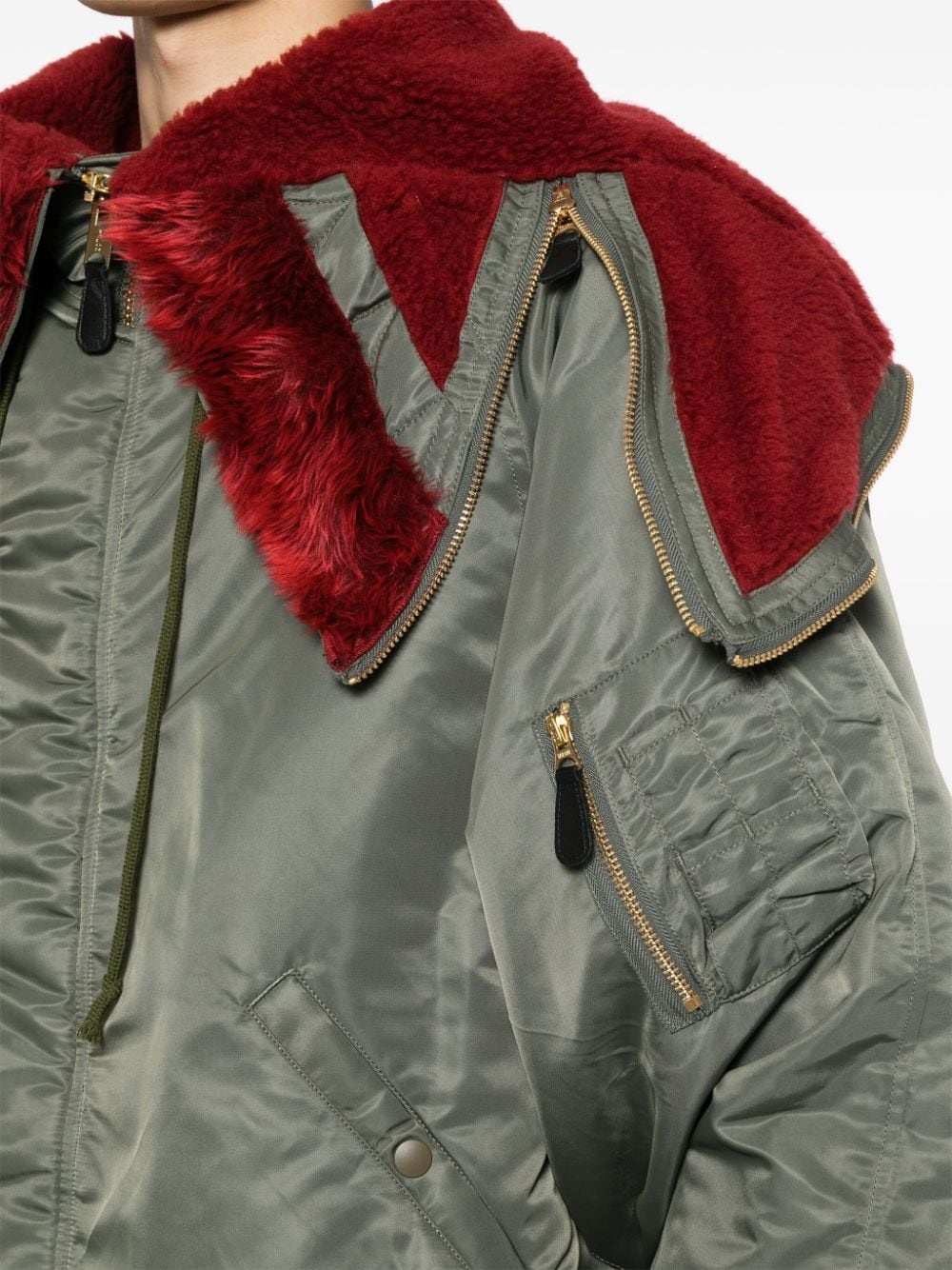 doublet Petal Mouth Hood Bomber Jacket | club21 | REVERSIBLE doublet Petal Mouth Hood Bomber Jacket | club21 | REVERSIBLE