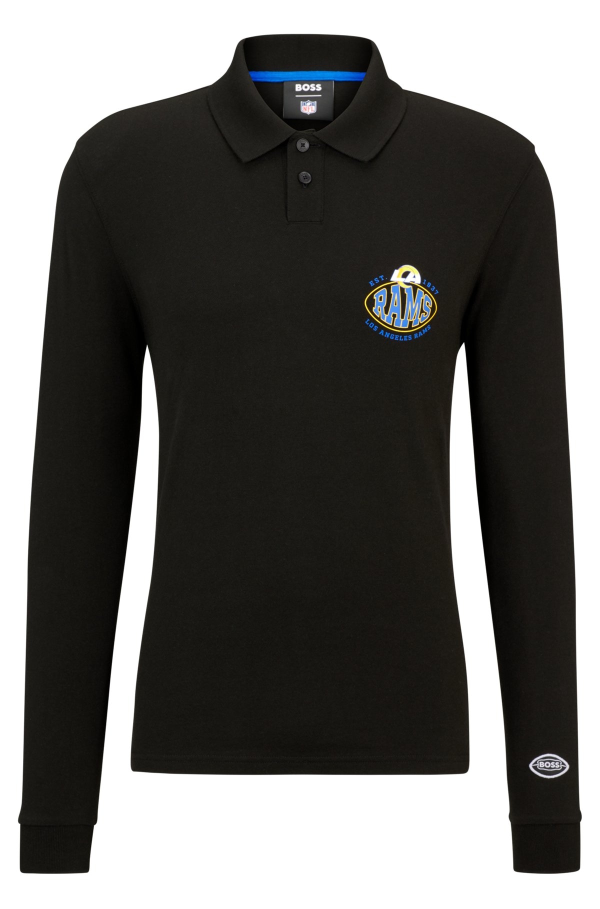 BOSS BOSS X NFL LONG-SLEEVED POLO SHIRT WITH COLLABORATIVE BRANDING ...