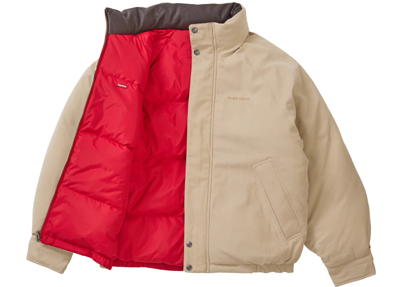Supreme Supreme Reversible Down Puffer Jacket Tan | REVERSIBLE