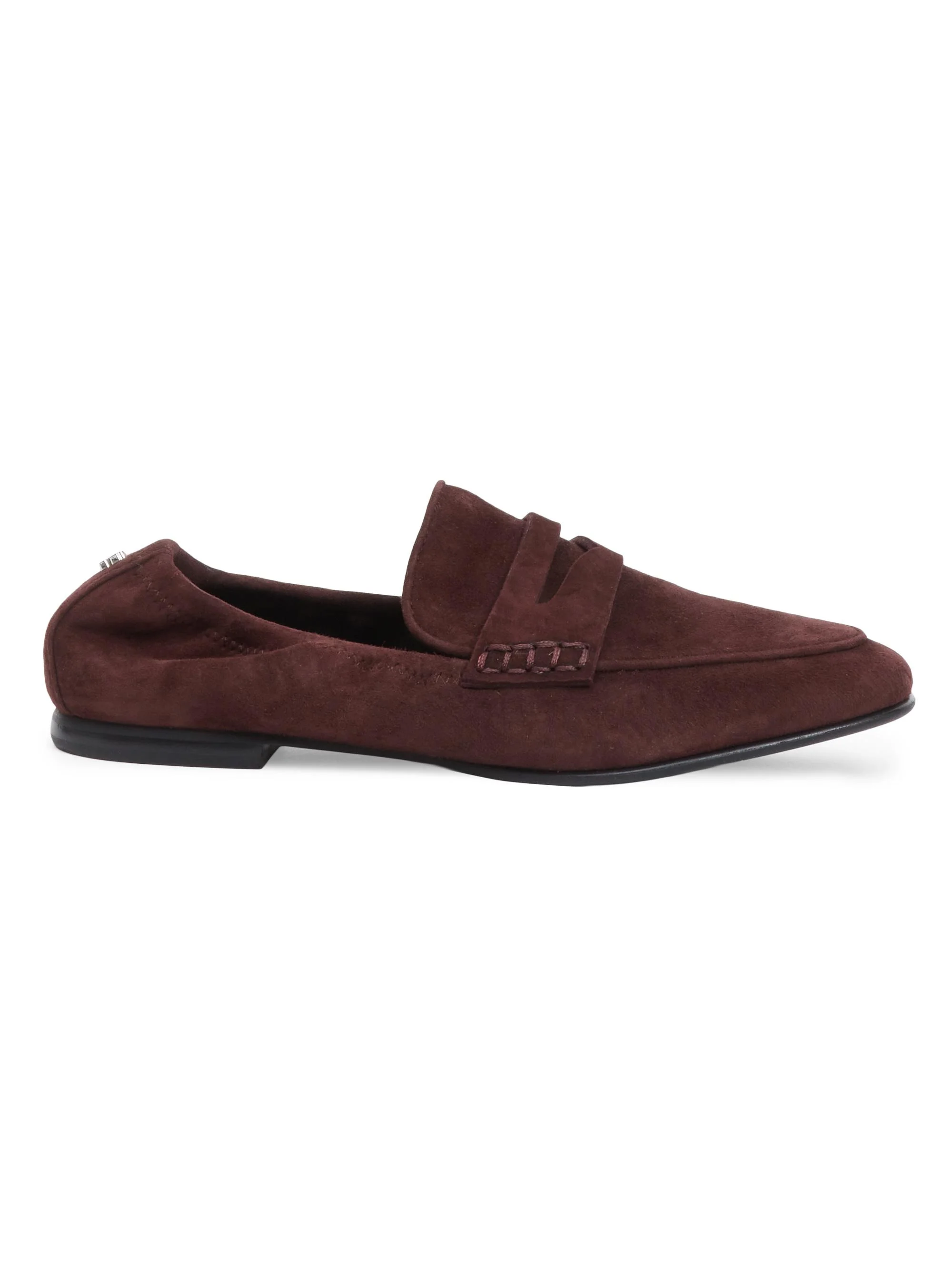 SIMKHAI Women's Danna Suede Penny Loafers - Cacao - 525S002SU | REVERSIBLE