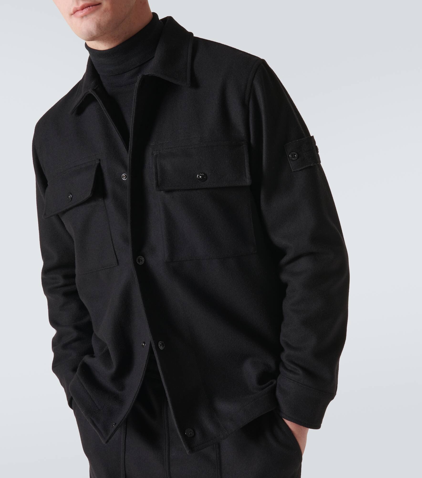 Stone Island Ghost Compass wool-blend overshirt | REVERSIBLE