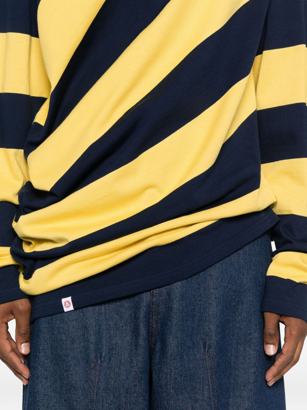CHARLES JEFFREY LOVERBOY diagonal-stripe rugby polo shirt | REVERSIBLE