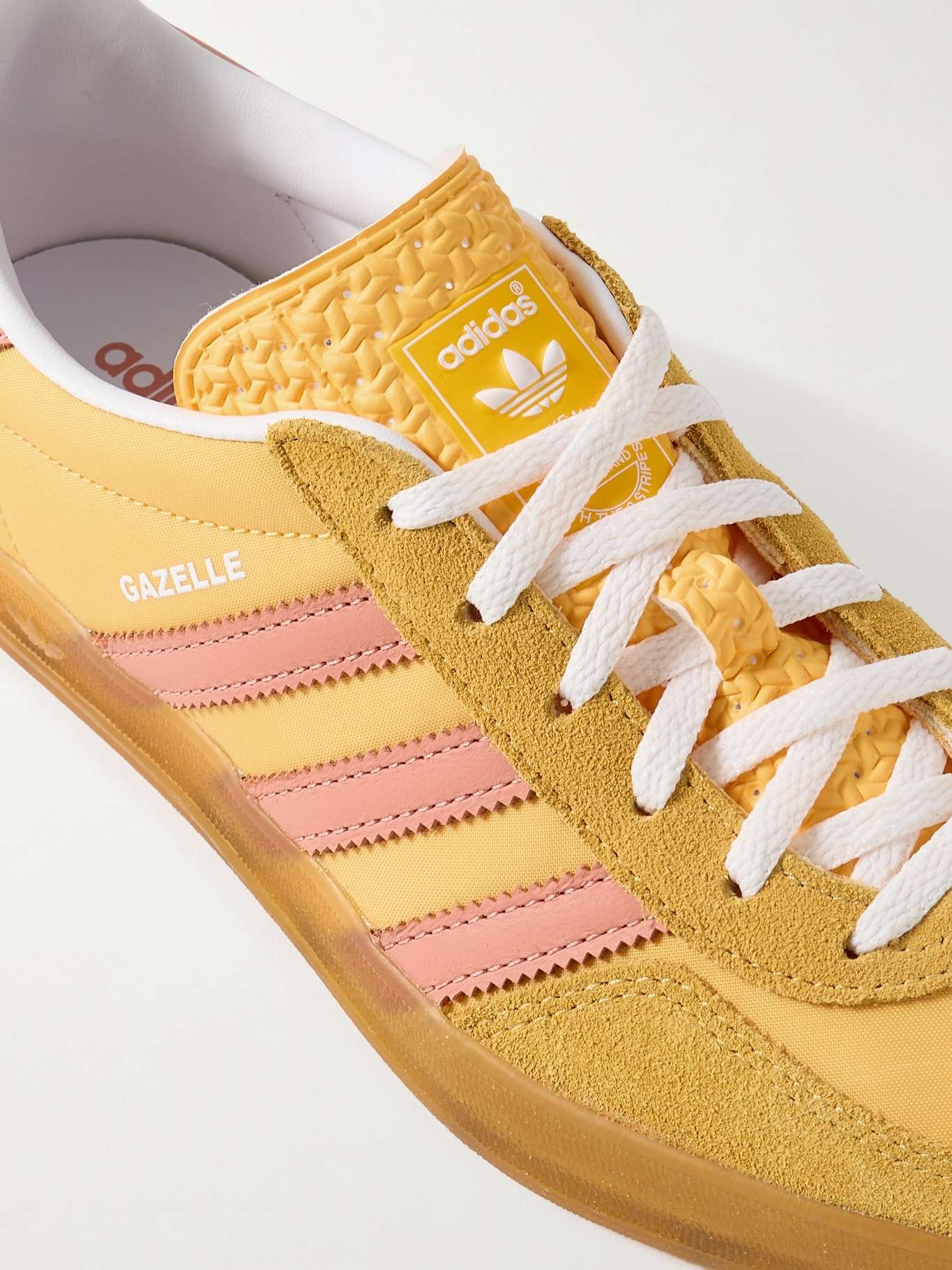 adidas Originals Gazelle Indoor leather and suede-trimmed nylon ...