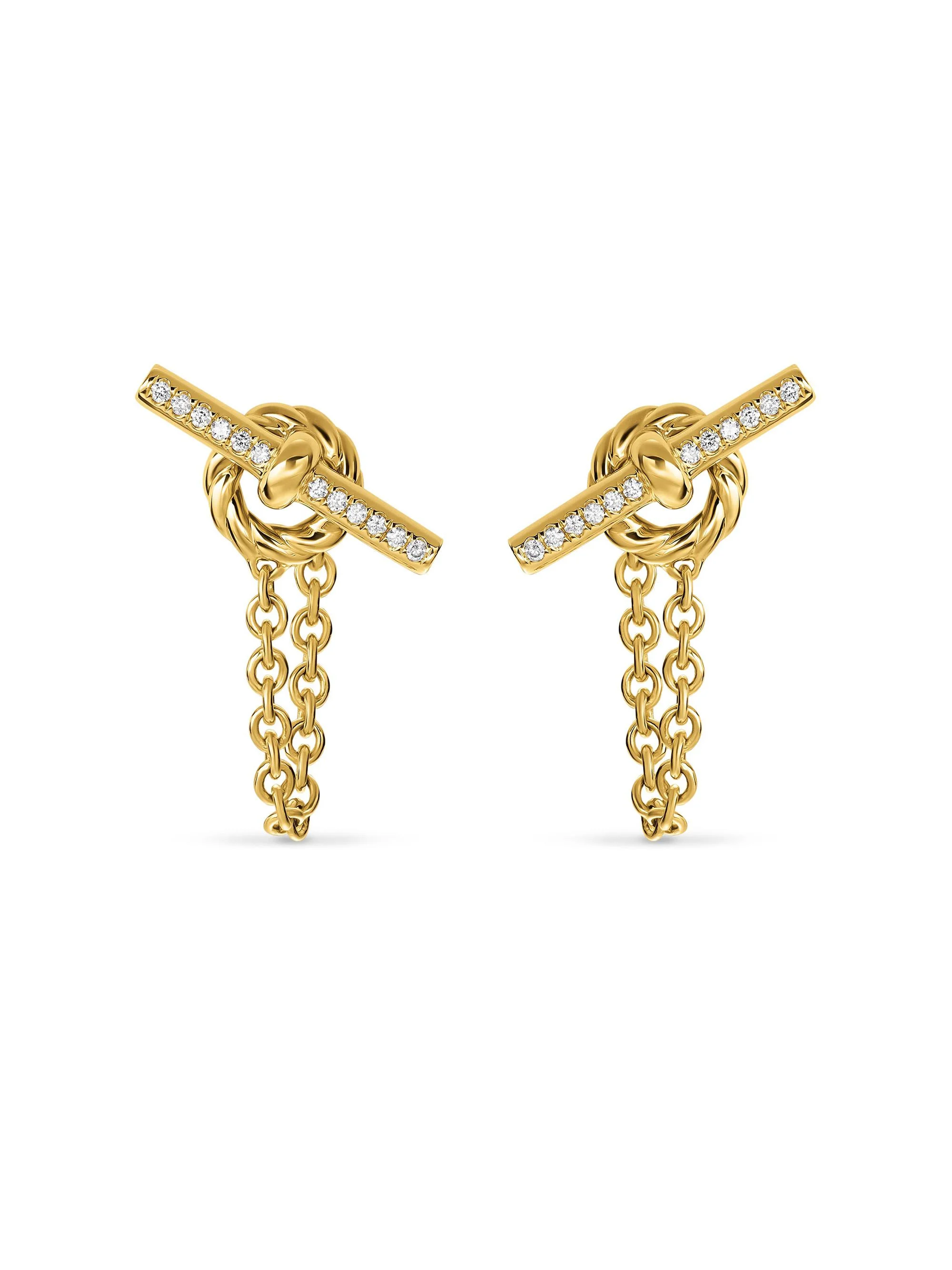 DAVID YURMAN Women's DY Mercer Petite Toggle Chain Stud Earrings in 18K ...