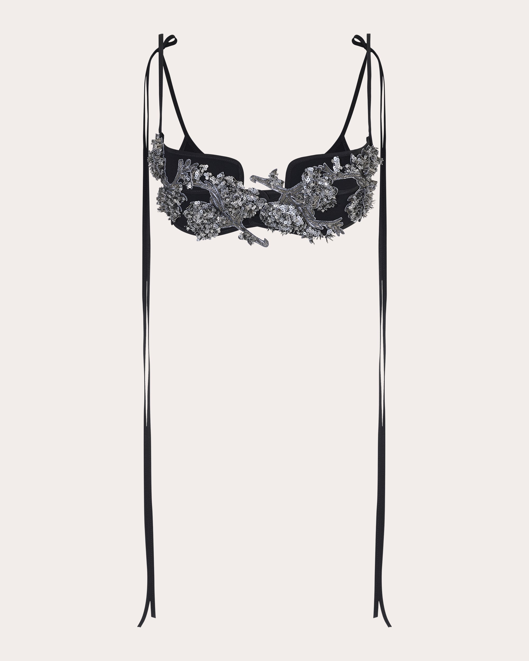 MATICEVSKI Gracie Beaded Sequin Embellished Paneled Bralette | REVERSIBLE