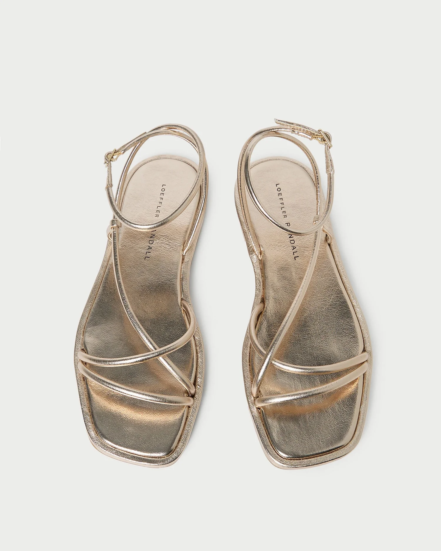 LOEFFLER RANDALL Noor Champagne Leather Flat Sandal - NOOR-N-CHMPN ...