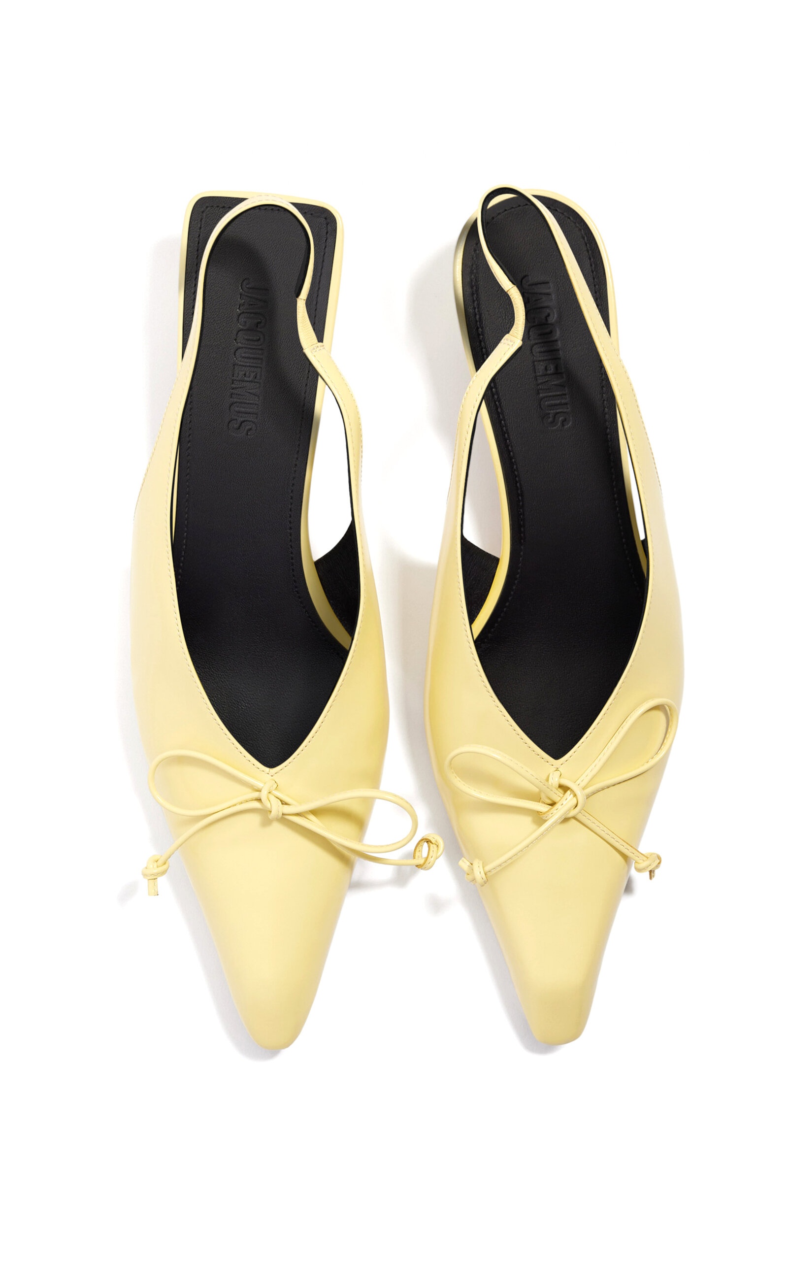 JACQUEMUS Cubisto Leather Slingback Pumps yellow | REVERSIBLE