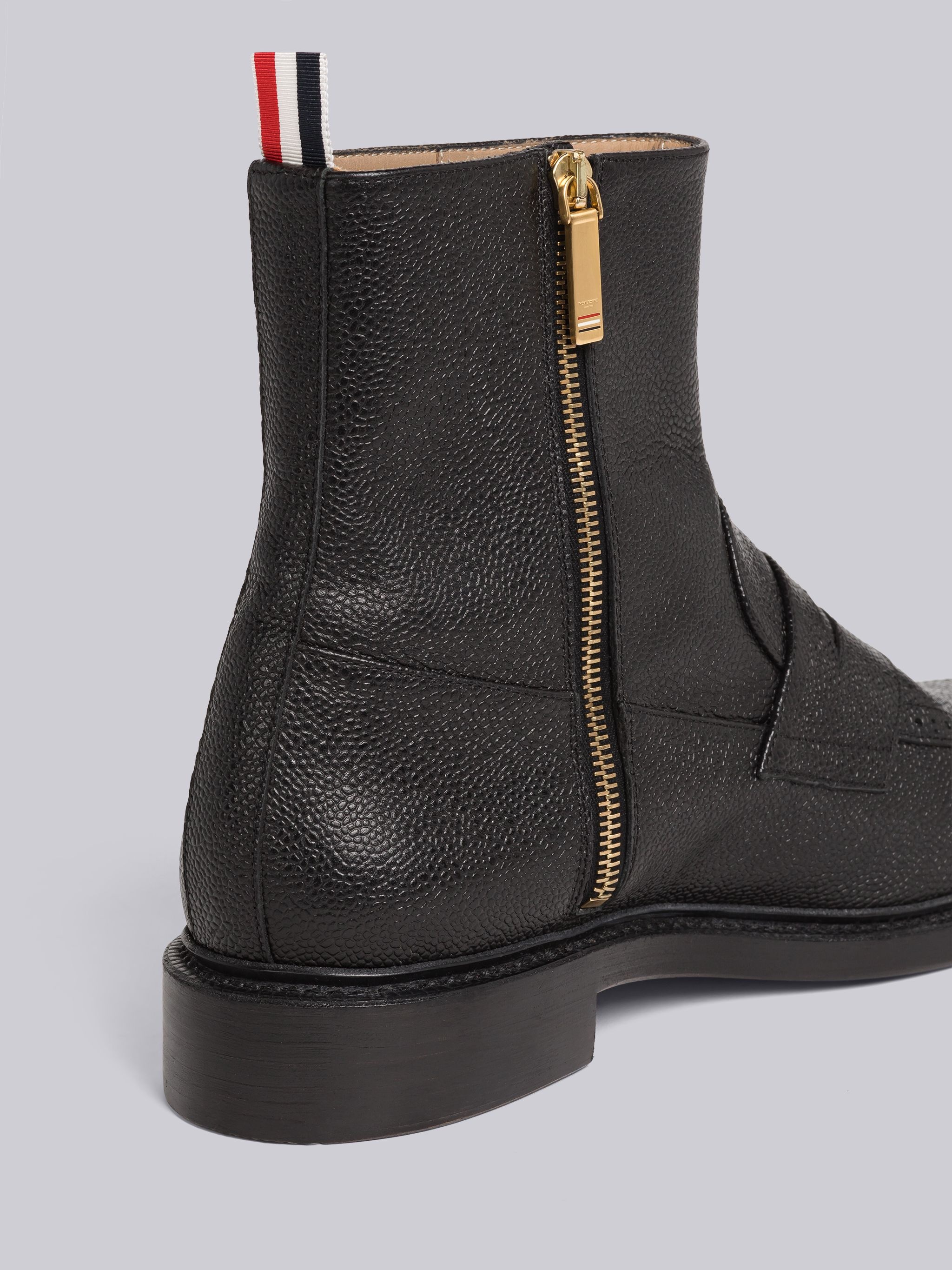 Thom Browne Pebble Grain Leather Penny Loafer Ankle Boot | REVERSIBLE