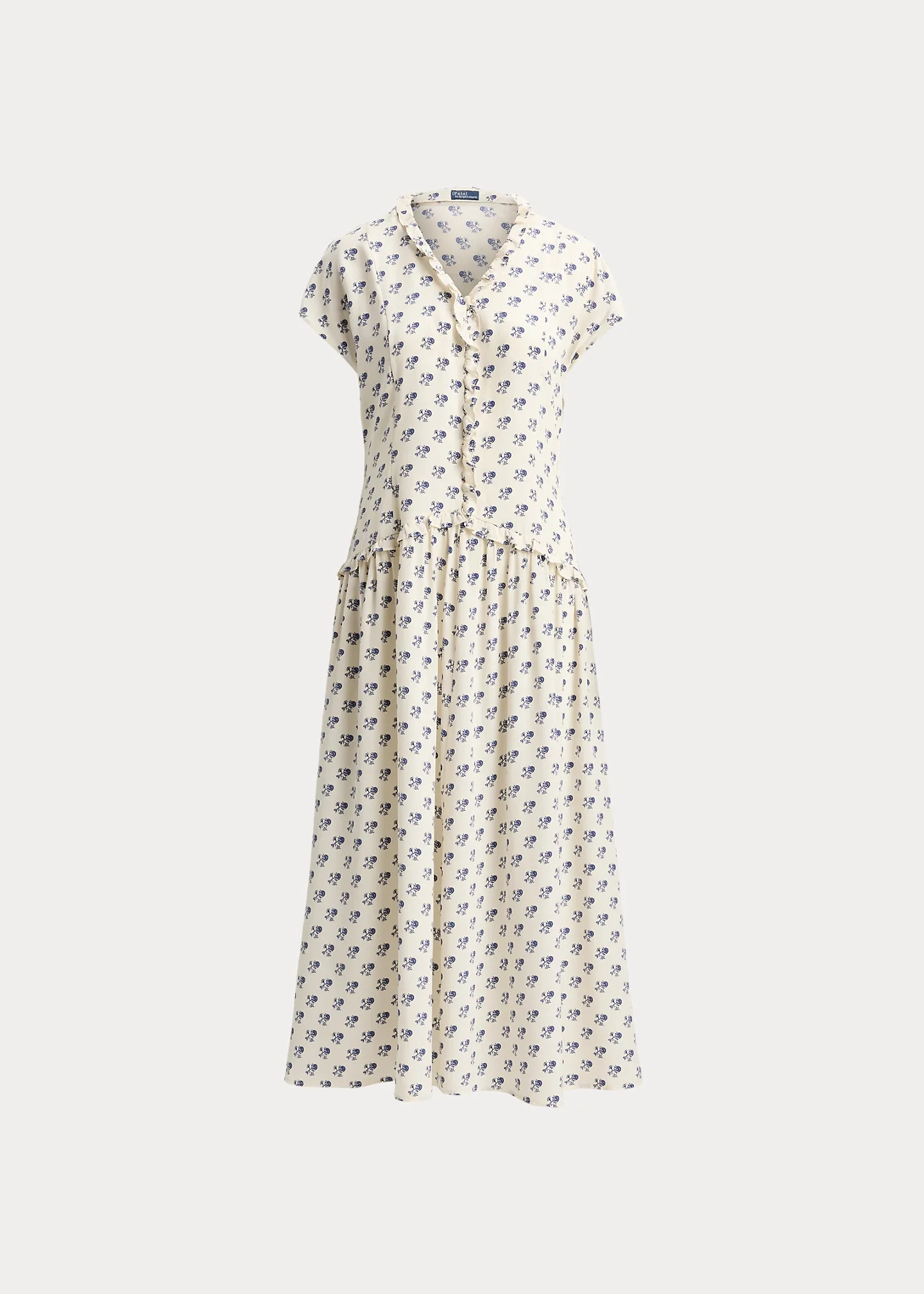 Polo Ralph Lauren Ruffle-Trim Floral Silk Dress - 211A12928001 | REVERSIBLE