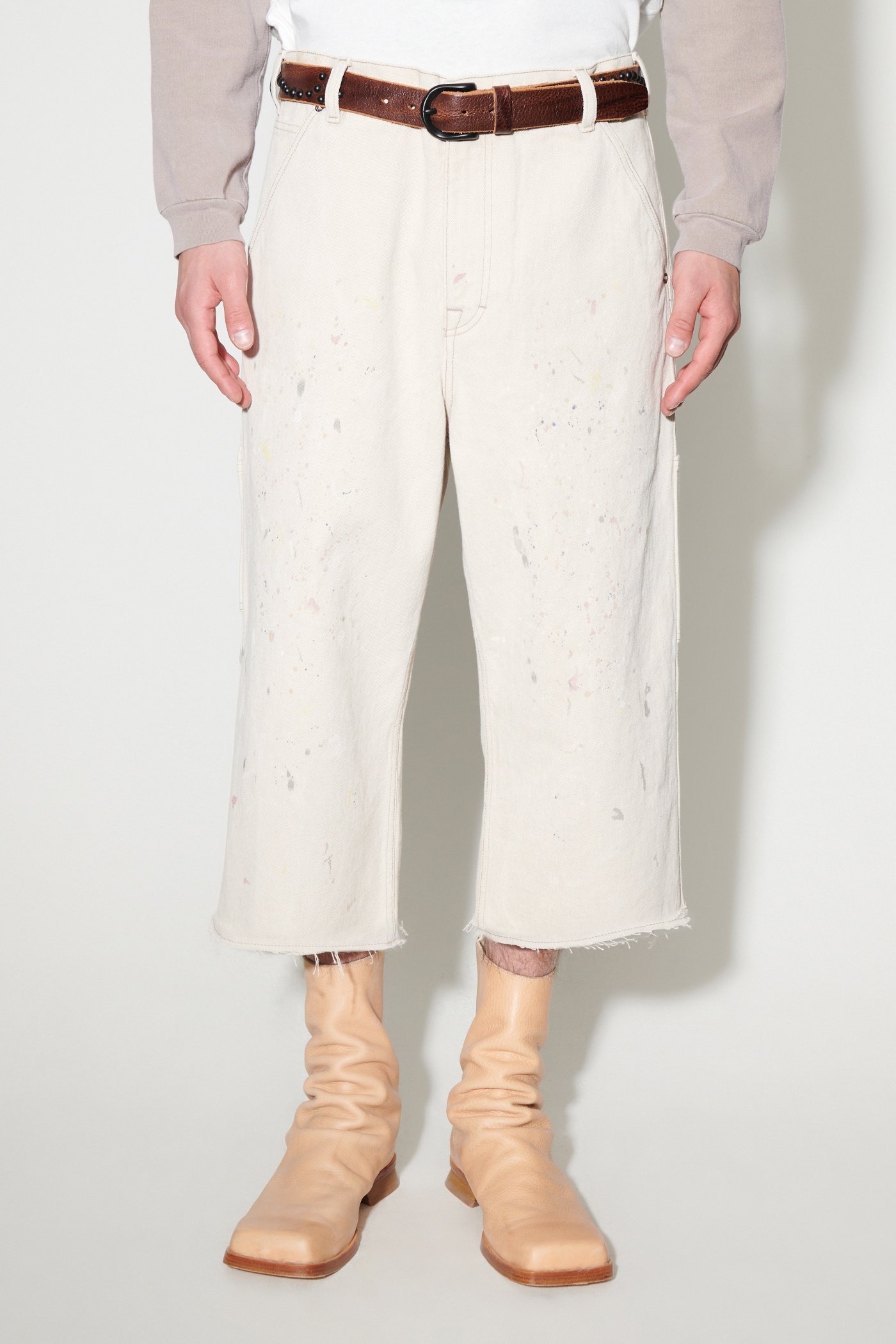 Our Legacy Joiner Capri Cut Ghost Attic Splatter Denim | REVERSIBLE