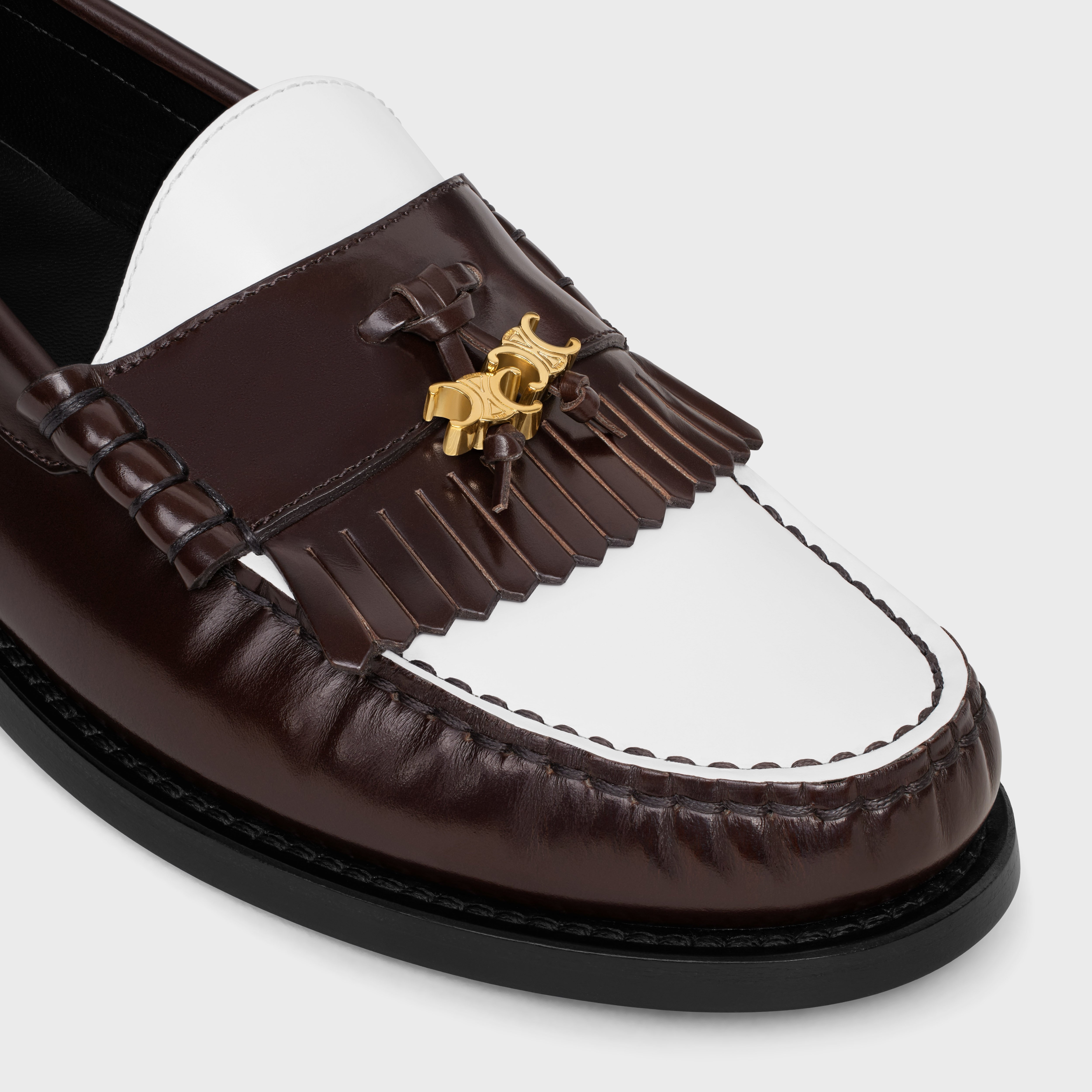 CELINE CELINE LUCO LOAFER WITH TRIOMPHE TASSELS in POLISHED BULLSKIN REVERSIBLE