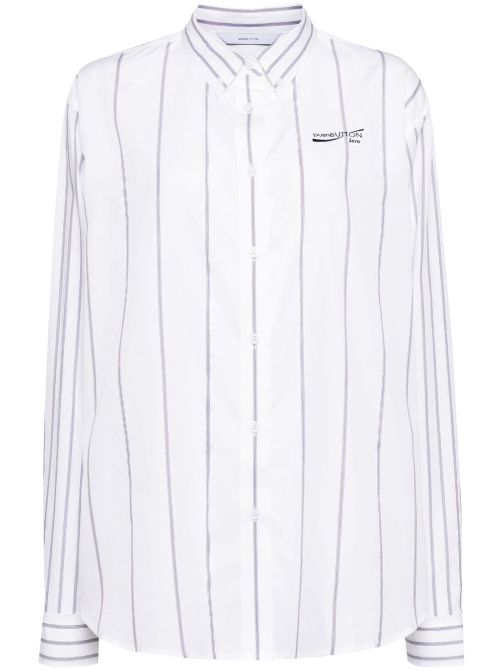 pushBUTTON logo-embroidered striped shirt | REVERSIBLE