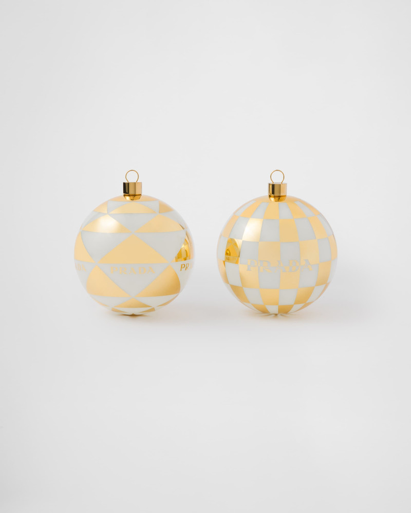 Prada Glass Christmas ornament set | REVERSIBLE