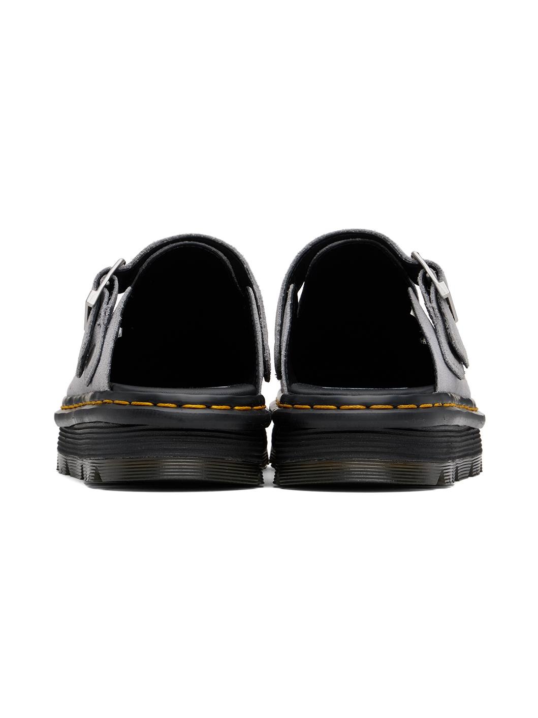 Dr. Martens Gray Zebzag Suede Slingback Platform Mules | REVERSIBLE