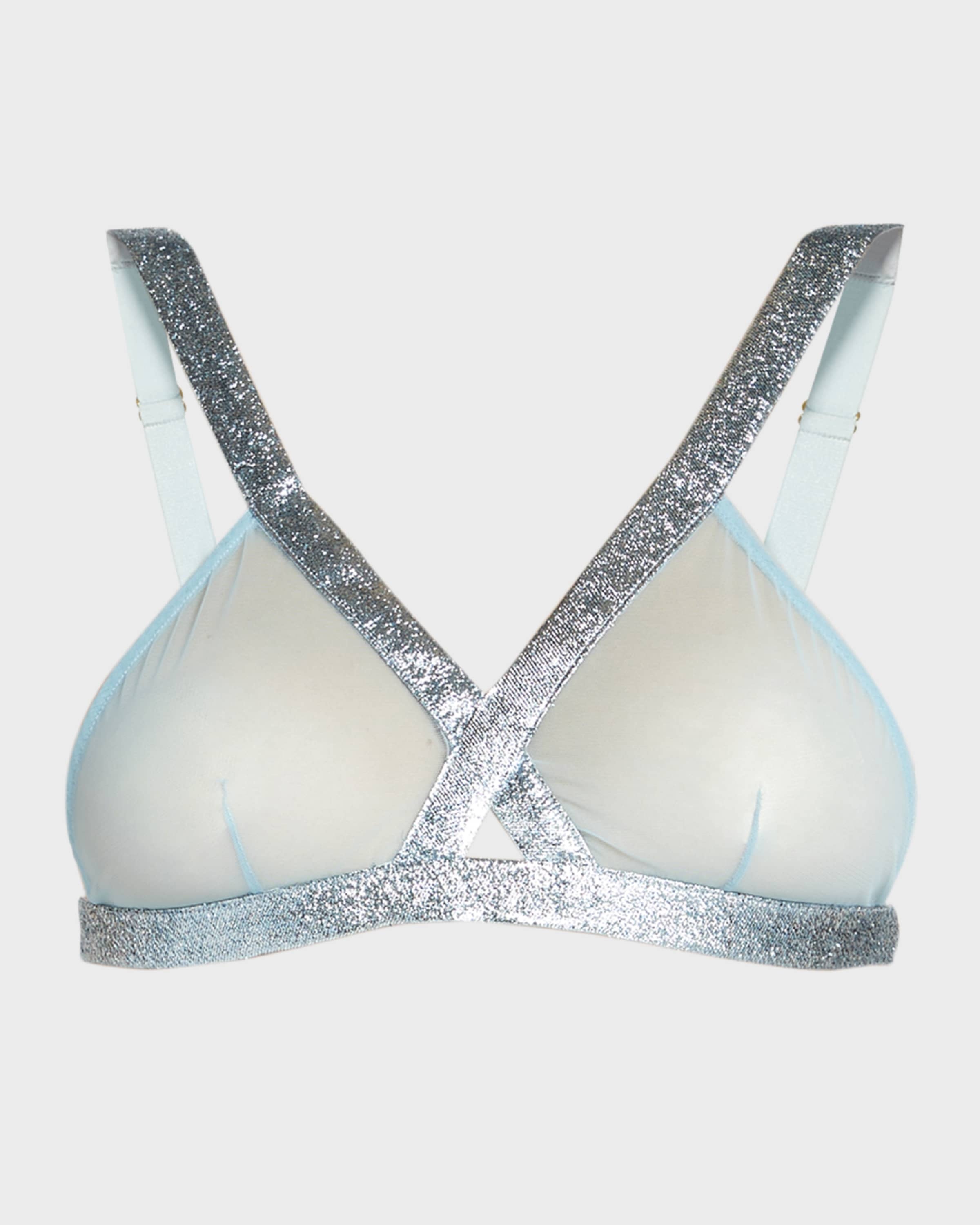 TOM FORD Metallic Sable Strappy Sheer Tulle Bralette | REVERSIBLE
