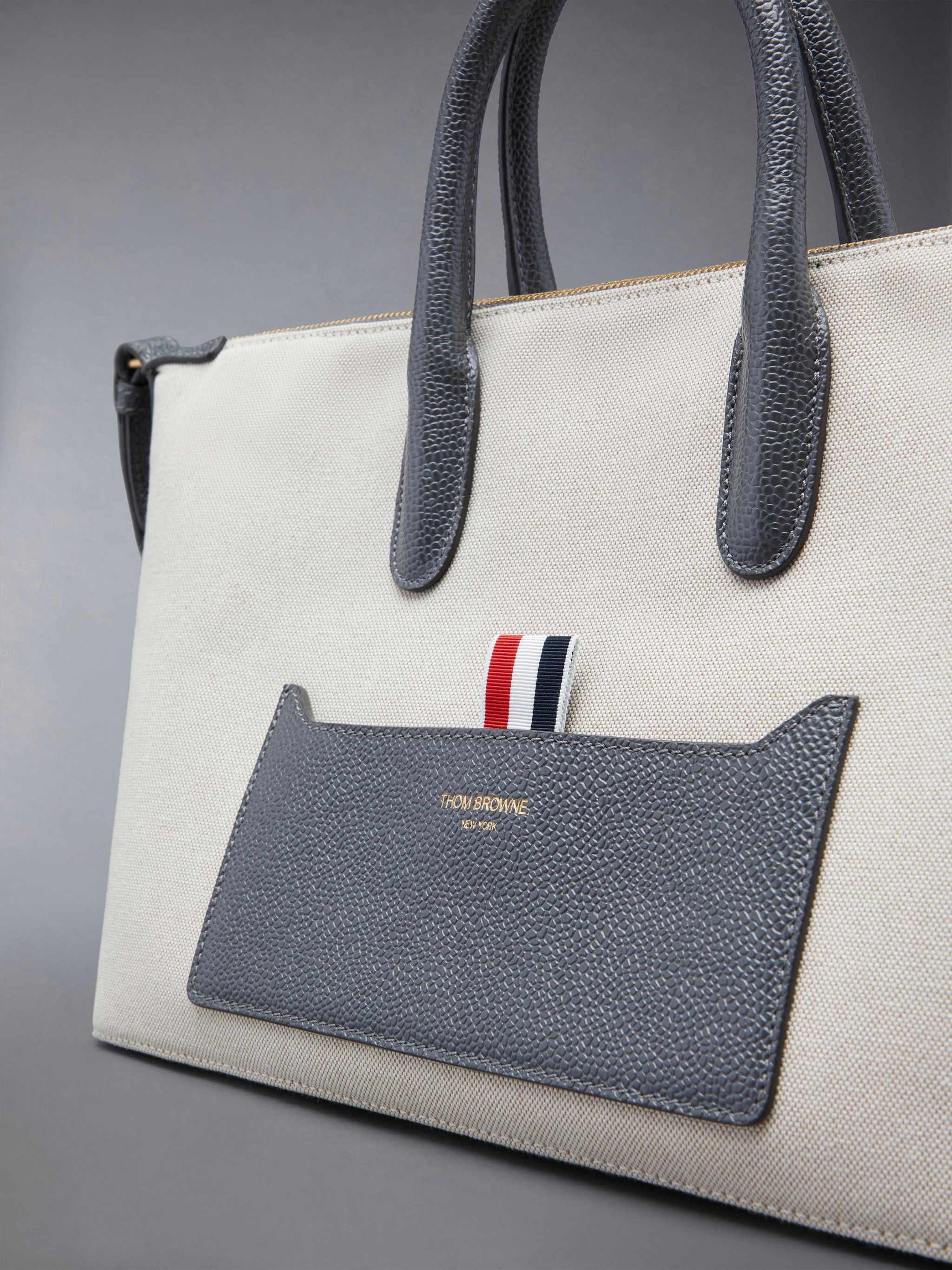 Thom Browne grosgrain-loop tote bag | REVERSIBLE