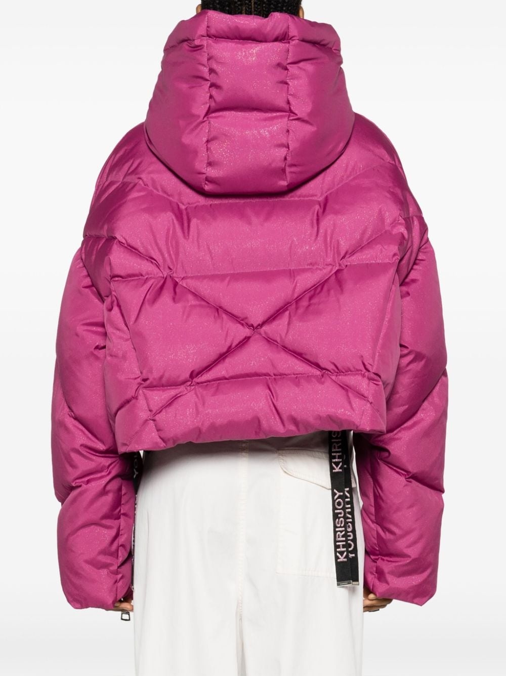 Khrisjoy diamond-quilted glitter puffer jacket | REVERSIBLE
