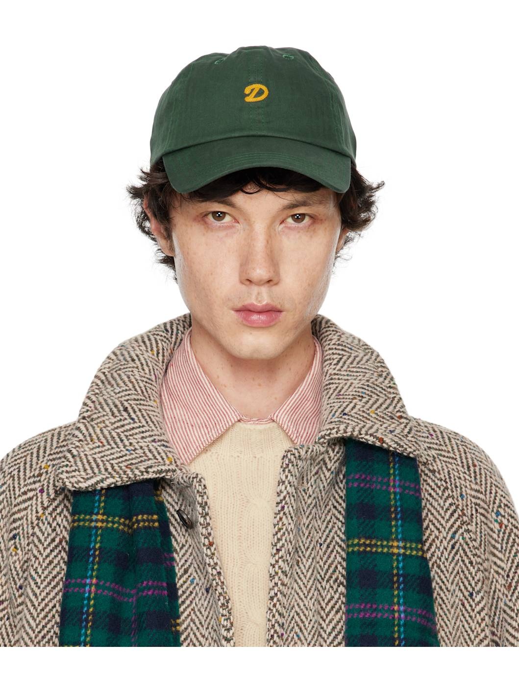 Drake's Green Chainstitch 'D' Baseball Cap | REVERSIBLE