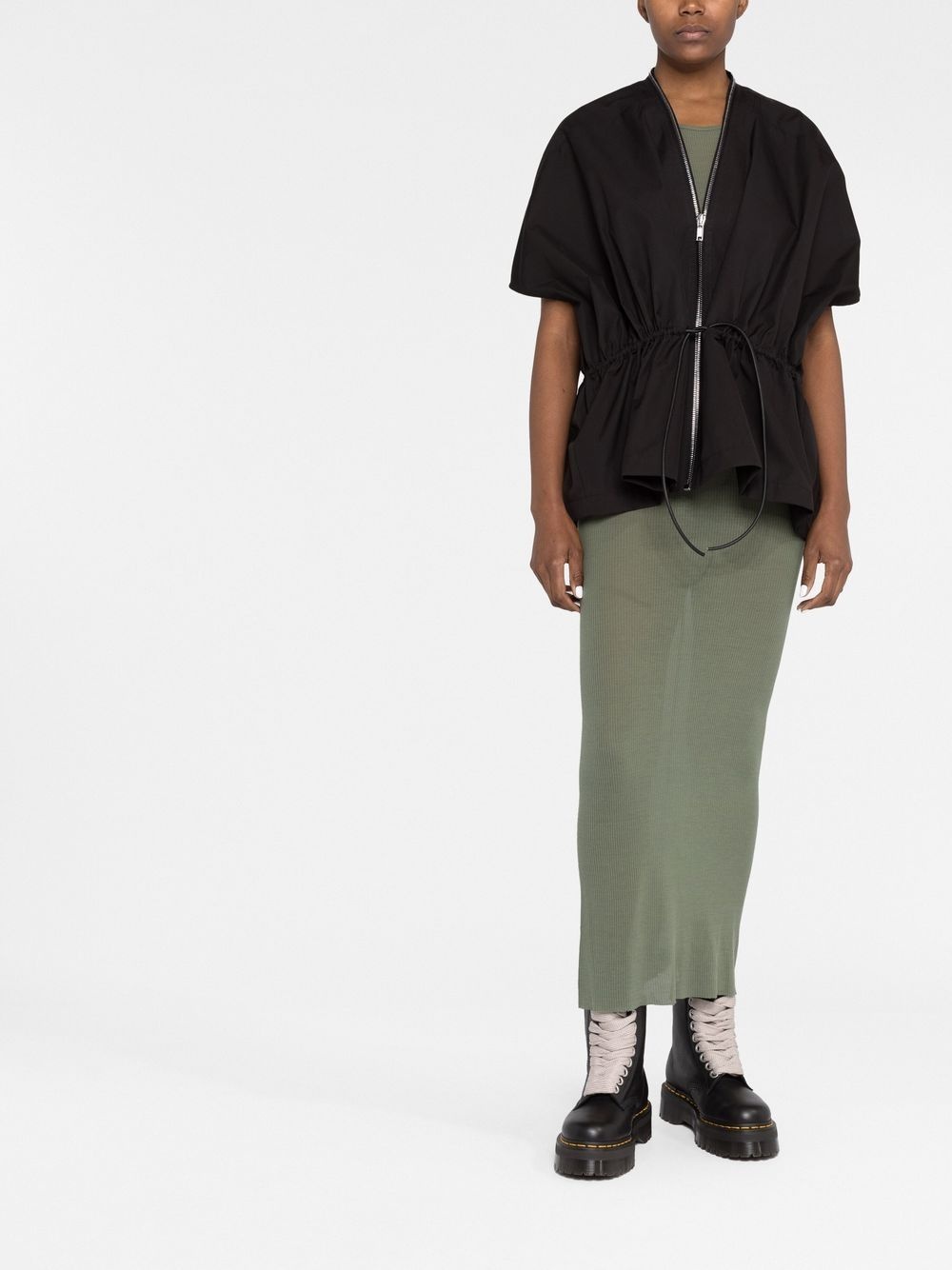 Rick Owens Sail short-sleeve leather jacket | REVERSIBLE