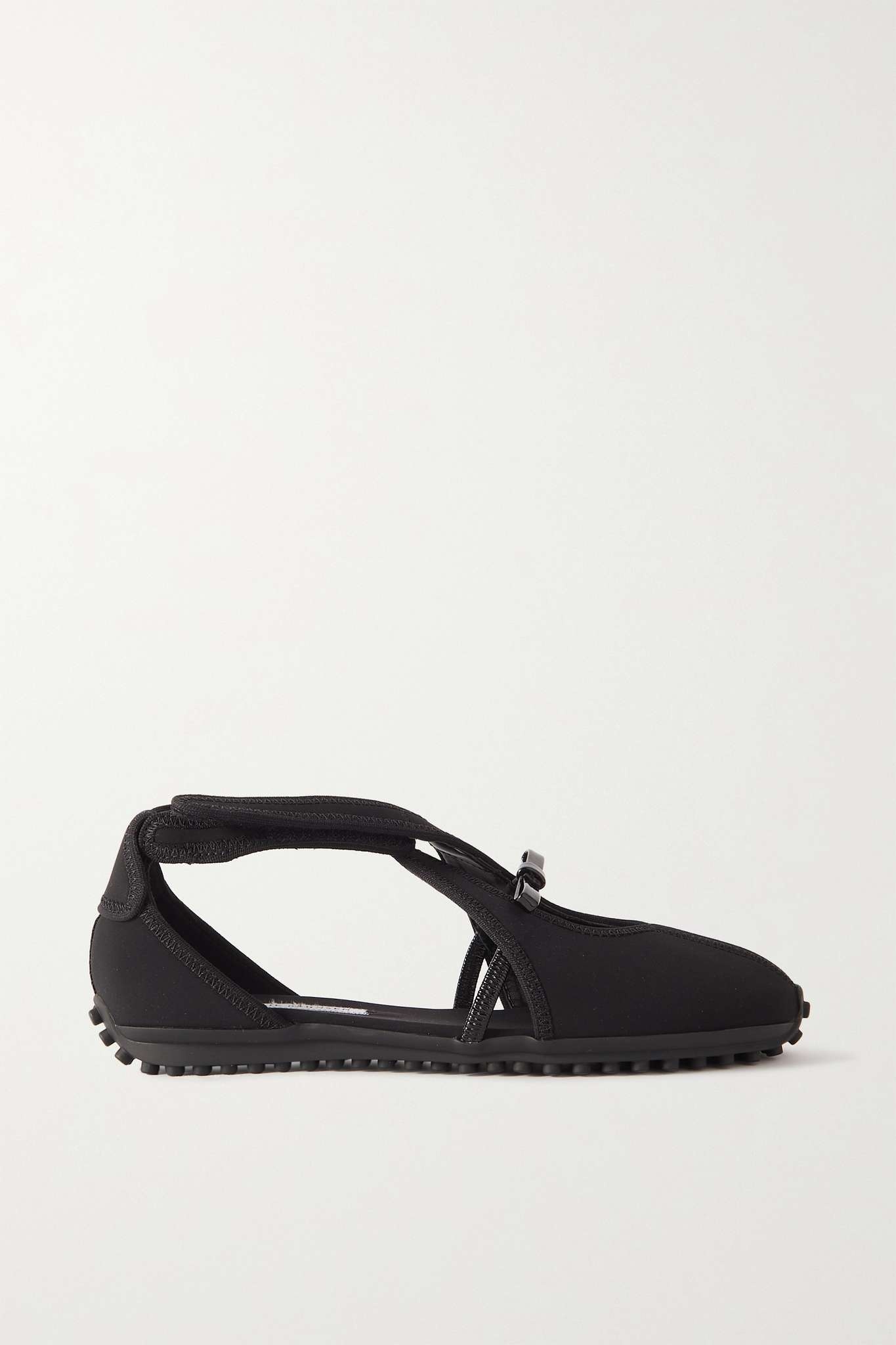 CECILIE BAHNSEN Sia cutout patent leather-trimmed neoprene ballet flats ...