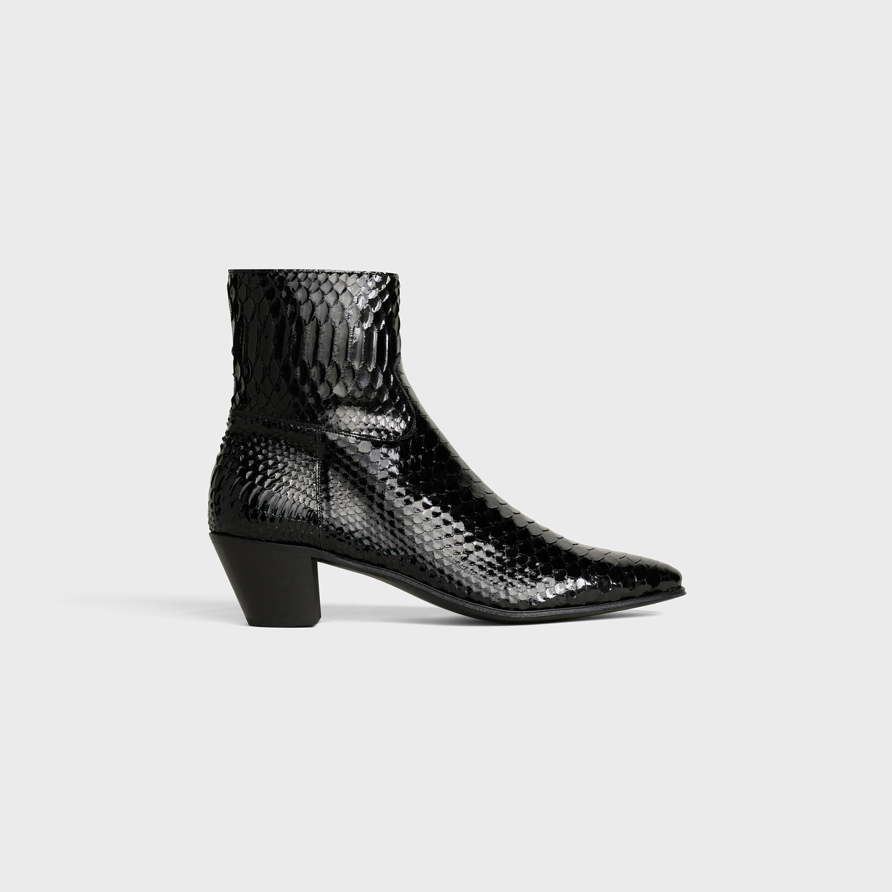 CELINE CELINE JACNO BOOT IN LACQUERED PYTHON REVERSIBLE