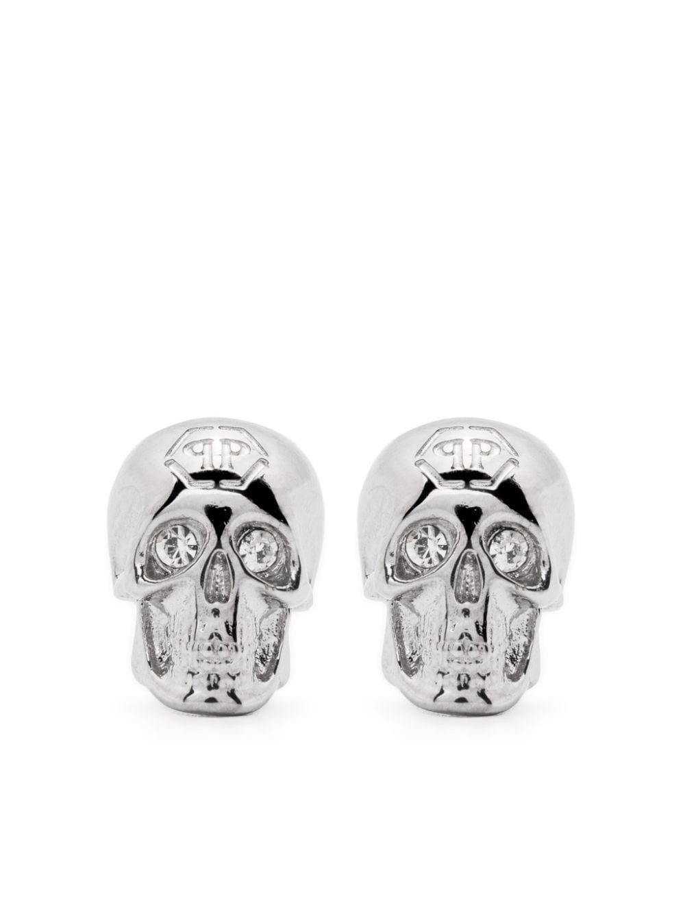 PHILIPP PLEIN 3D skull-motif stud earrings | REVERSIBLE