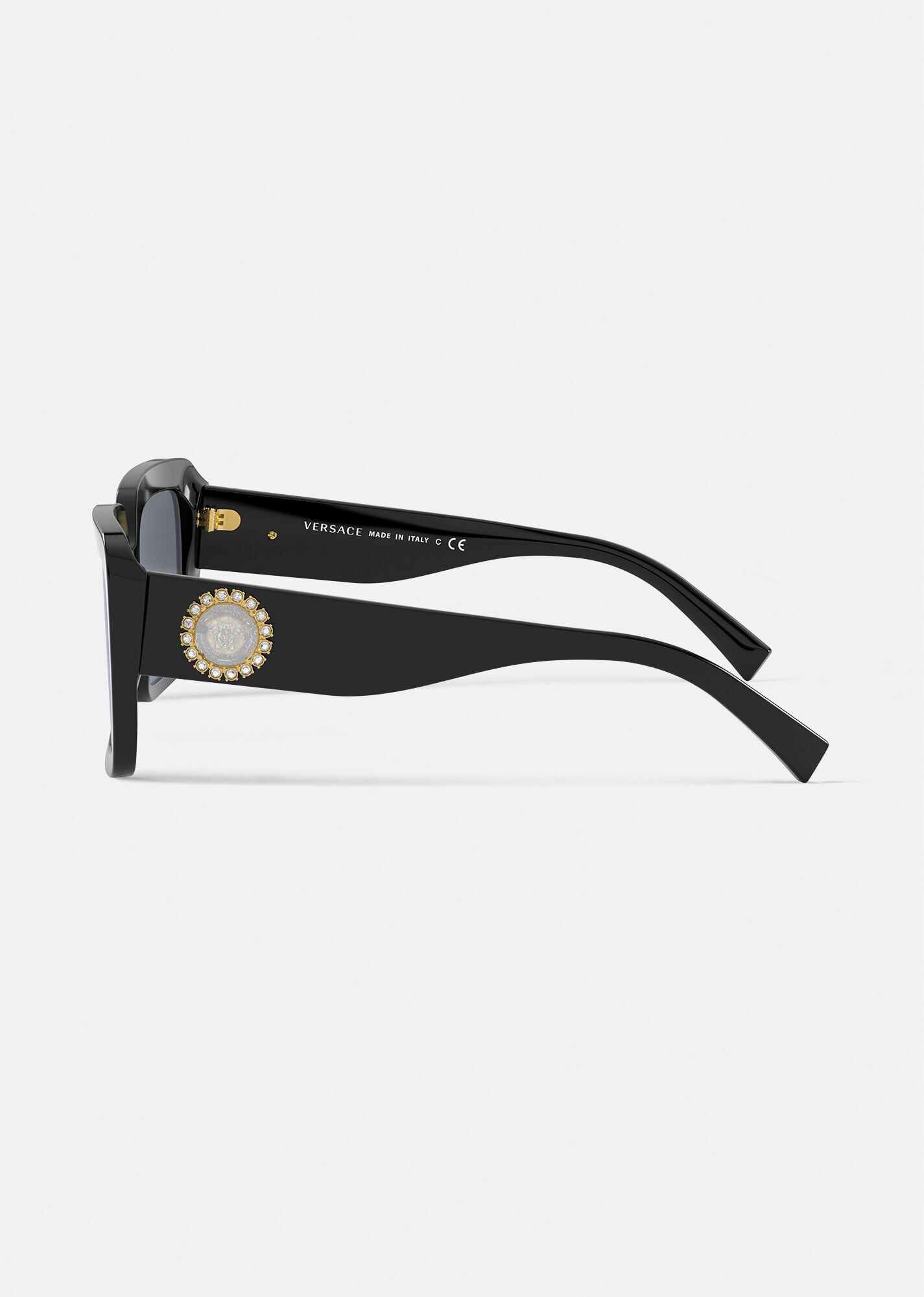 VERSACE Medusa Crystal Jewel Sunglasses REVERSIBLE