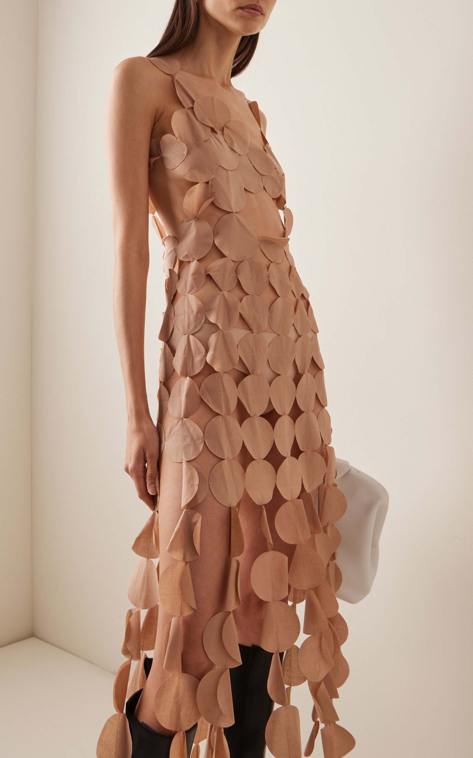 A.W.A.K.E. MODE Laser-Cut Multi-Circle Maxi Dress neutral | REVERSIBLE
