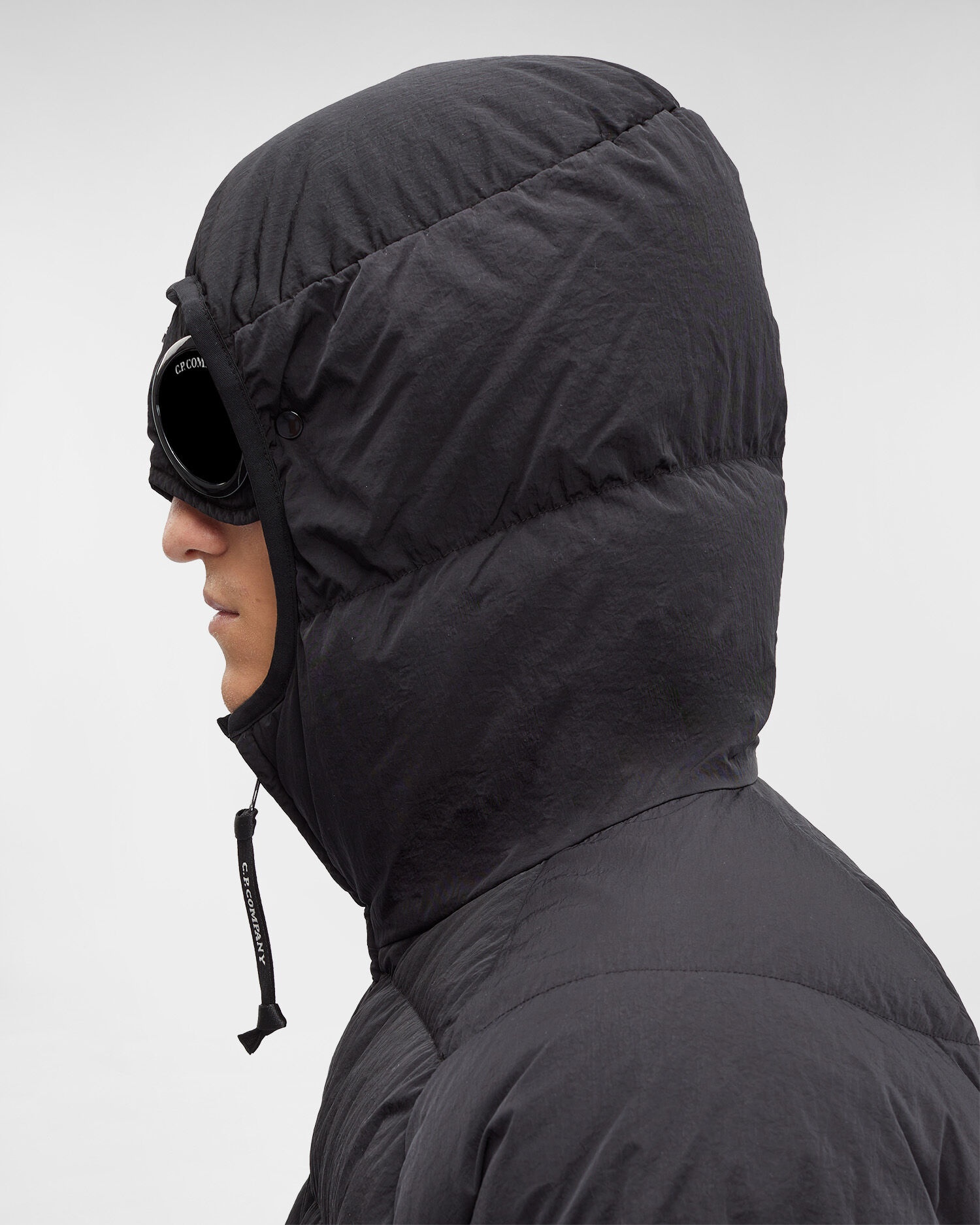 C.P. Company Eco-Chrome R Hooded Down Goggle Jacket | REVERSIBLE