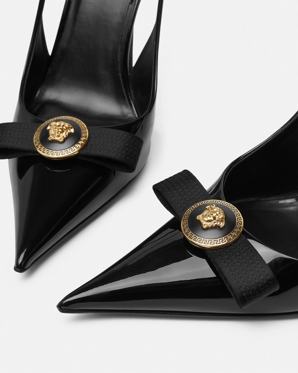 VERSACE Gianni Ribbon Slingback Pumps 110 mm | REVERSIBLE