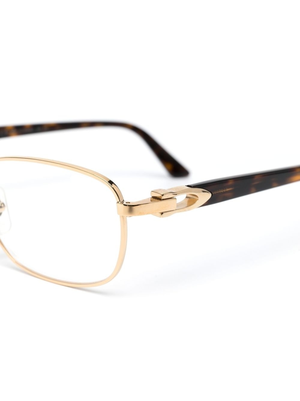 Cartier tortoiseshell-effect rectangle-frame glasses | REVERSIBLE