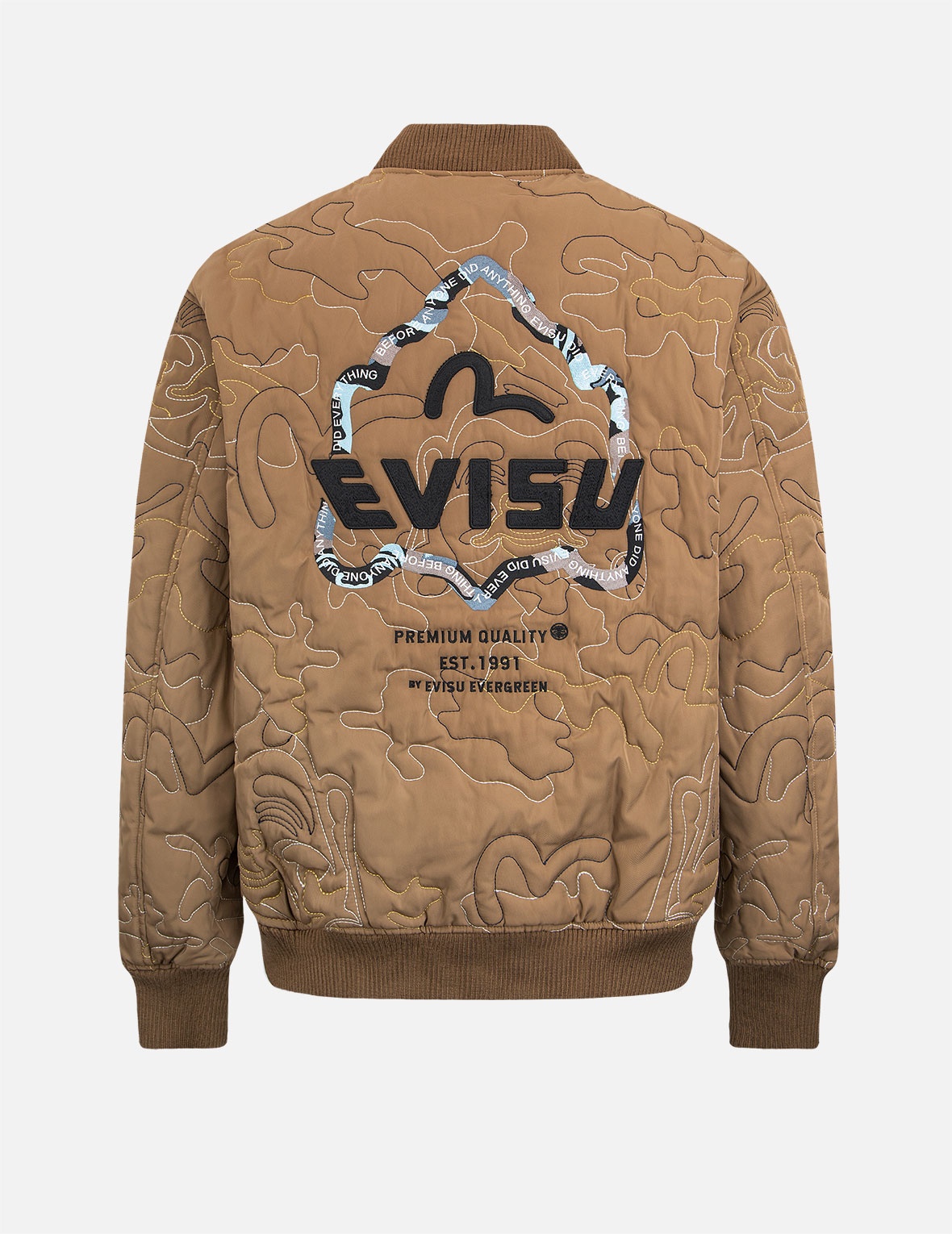 EVISU ALLOVER CAMOUFLAGE OUTLINE QUILTED JACKET | REVERSIBLE