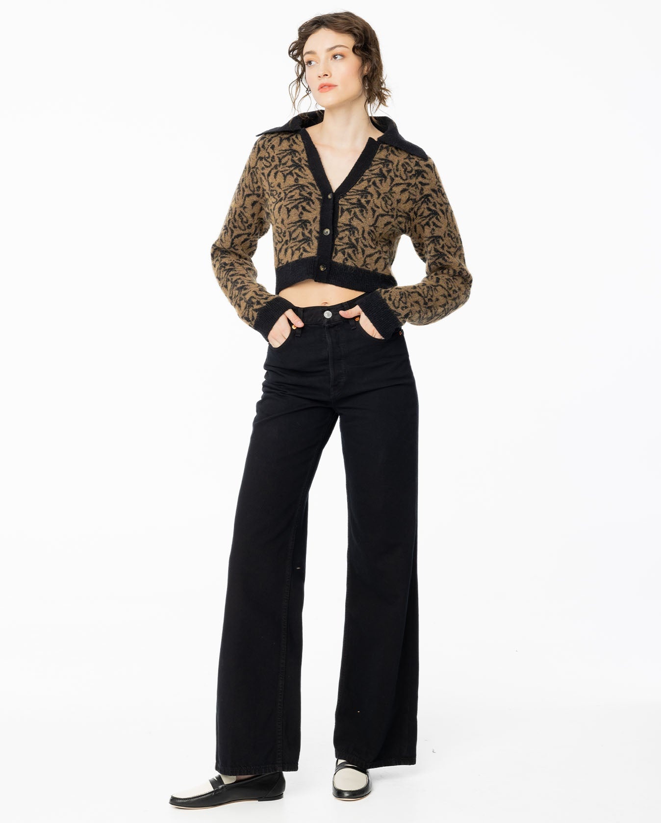RE/DONE 70S Ultra High Rise Wide Leg - Black | REVERSIBLE