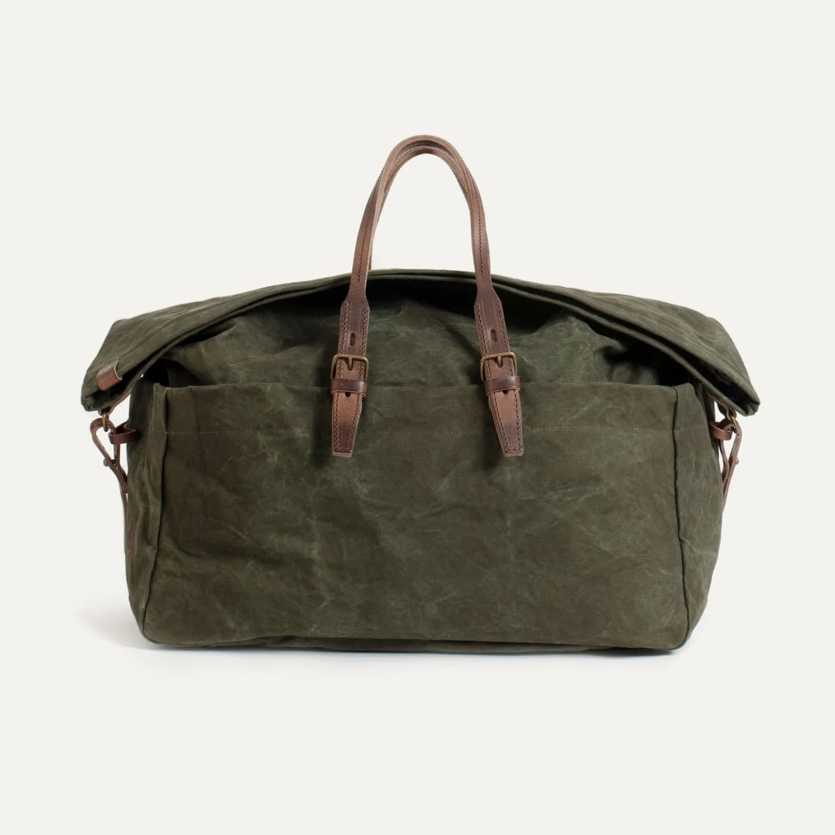 Bleu de Chauffe CABINE TRAVEL BAG - DARK KHAKI STONEWASHED | REVERSIBLE