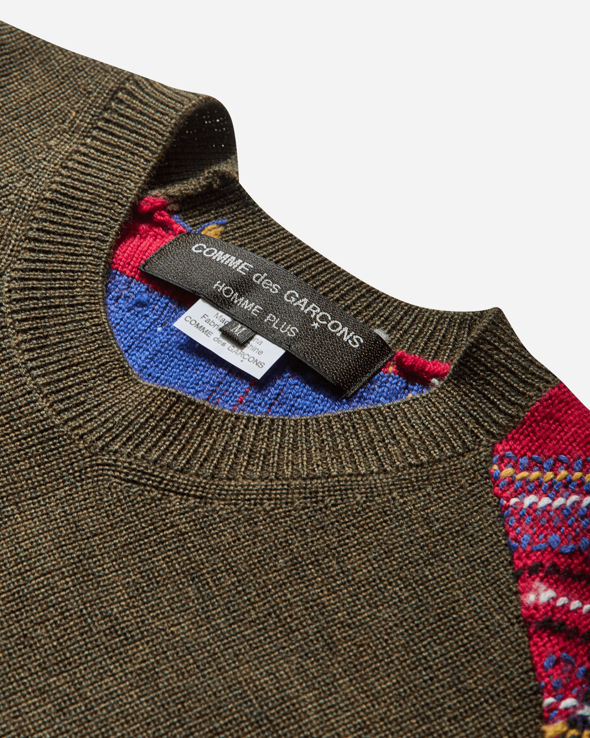 Comme des Garçons Homme Plus Men's Asymmetric Paneled Sweater Khaki ...