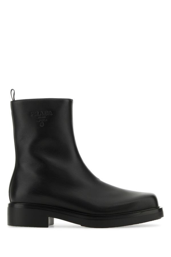 Prada Prada Man Black Leather Ankle Boots | luosophy | REVERSIBLE