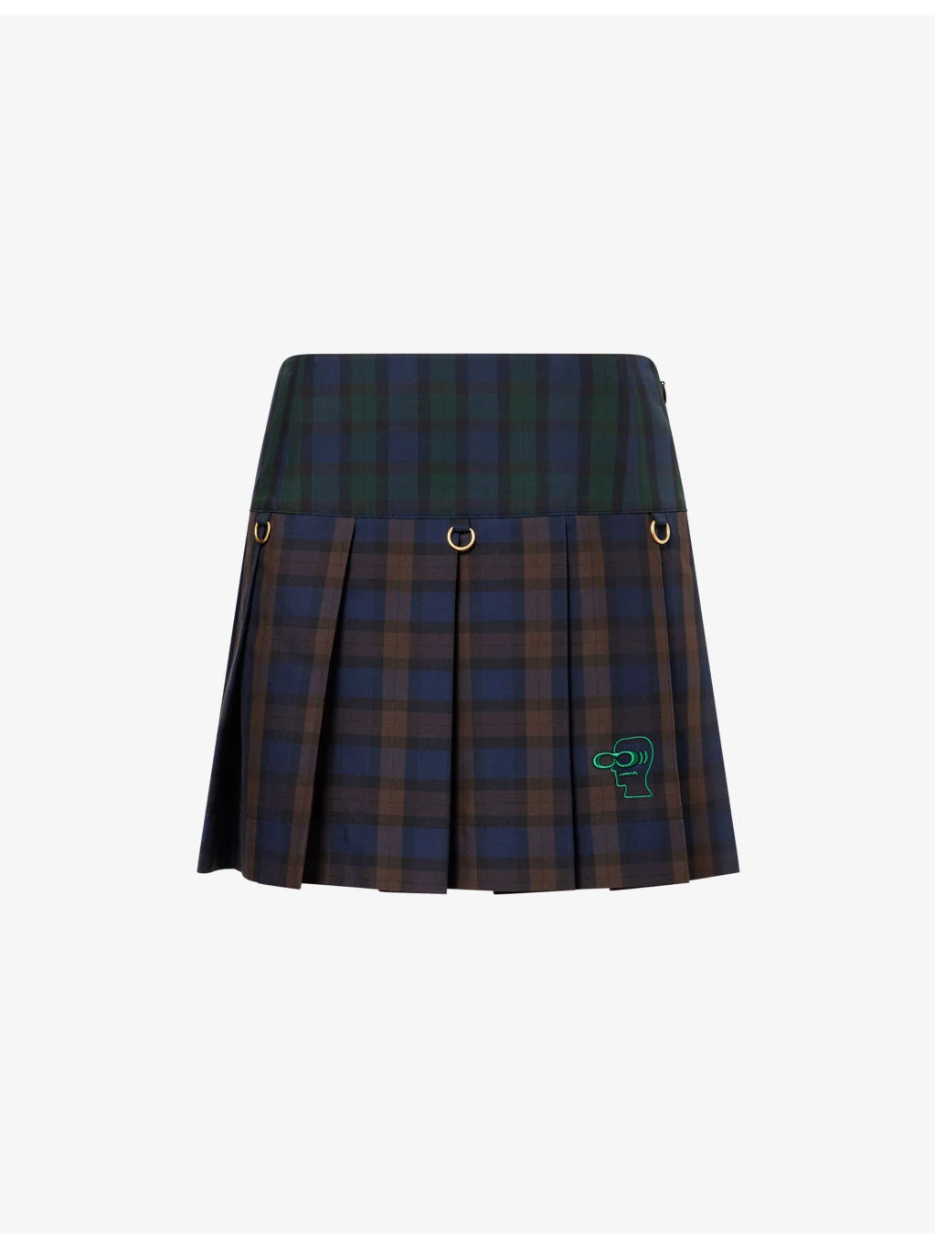 COACH Coach X Brain Dead Plaid Pleated Cotton-Blend Mini Skirt ...