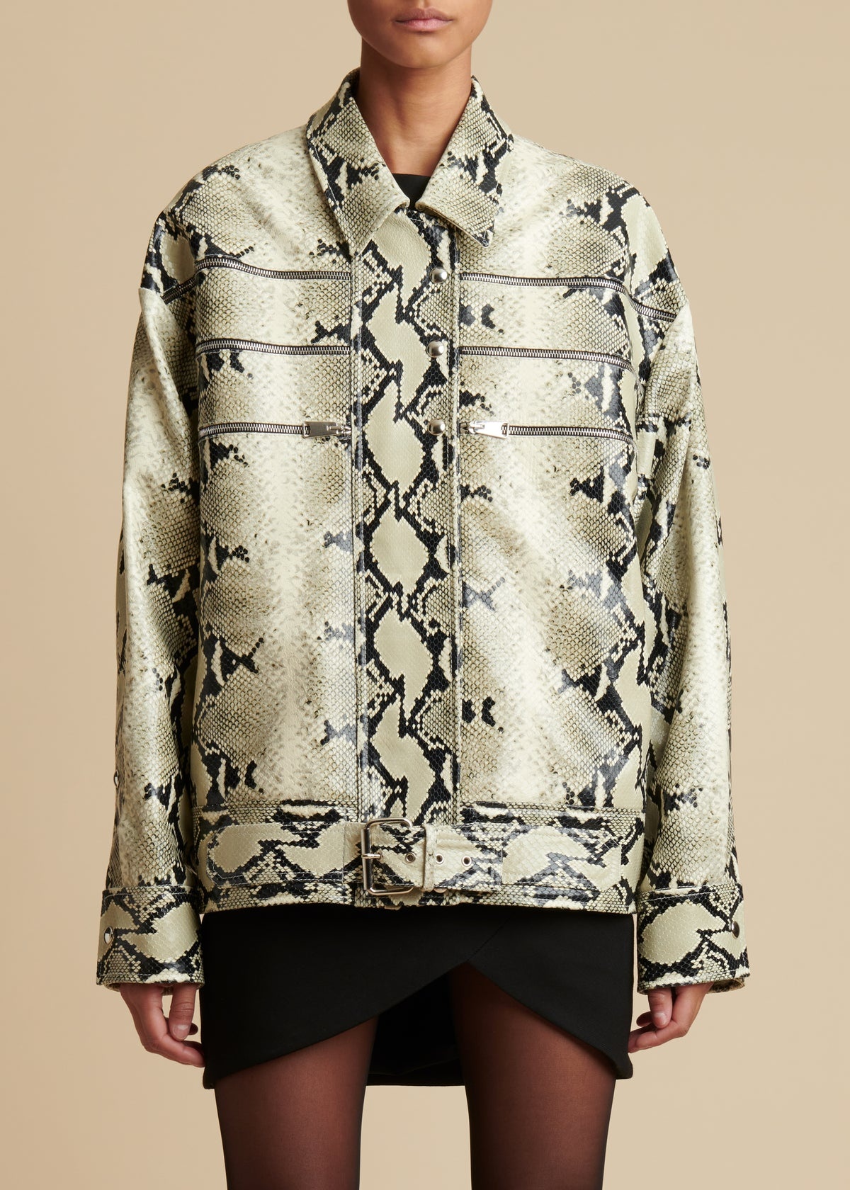 KHAITE The Tania Jacket in Python-Embossed Leather | REVERSIBLE