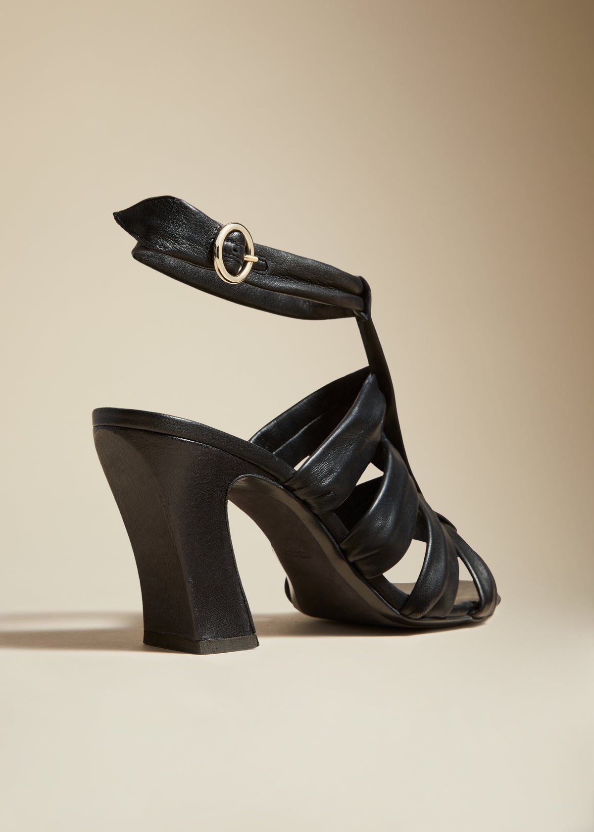 KHAITE The Perth Heel in Black Leather | REVERSIBLE
