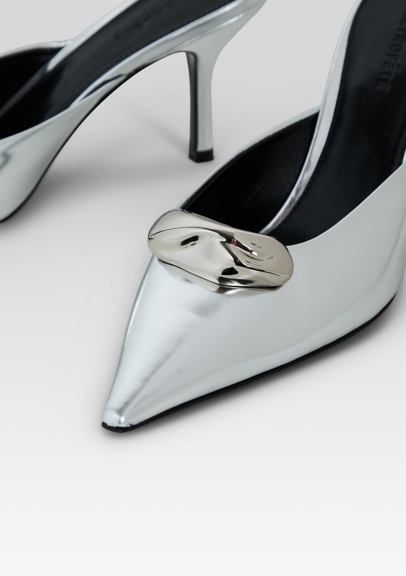 RETROFÊTE FRANCESCA LEATHER KITTEN MULE | REVERSIBLE