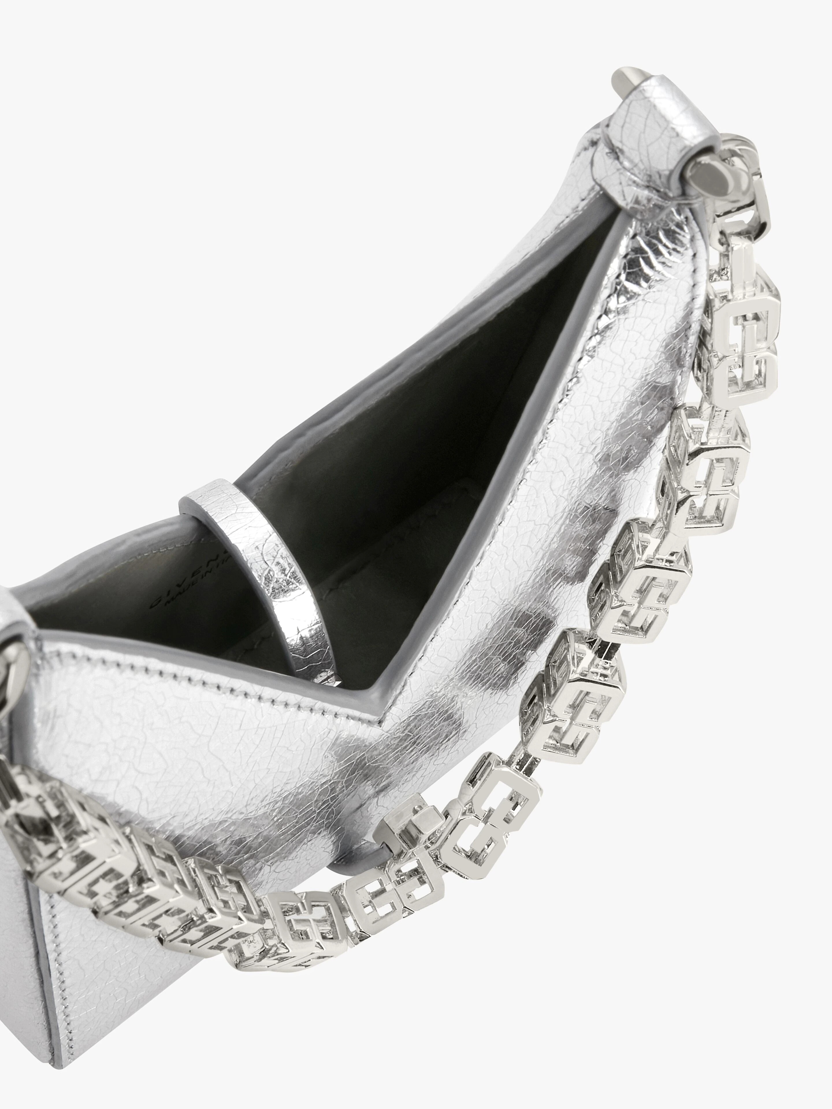 Givenchy MICRO CUT OUT BAG IN METALLIZED LEATHER WITH CHAIN | REVERSIBLE