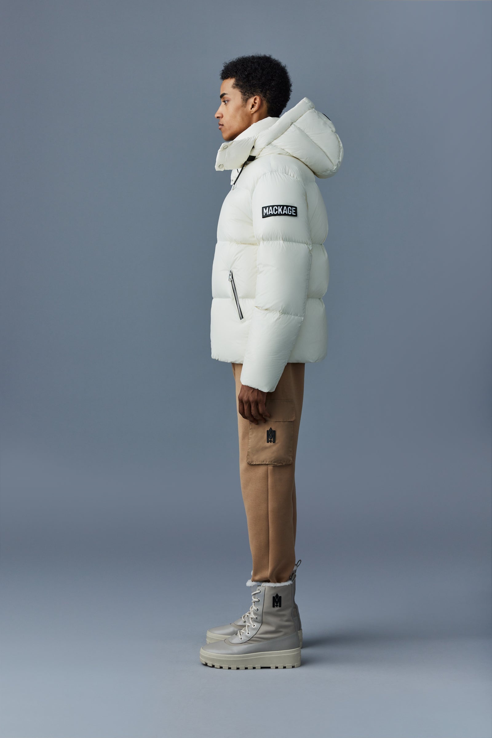 MACKAGE KENT lustrous light down jacket with hood for men | REVERSIBLE