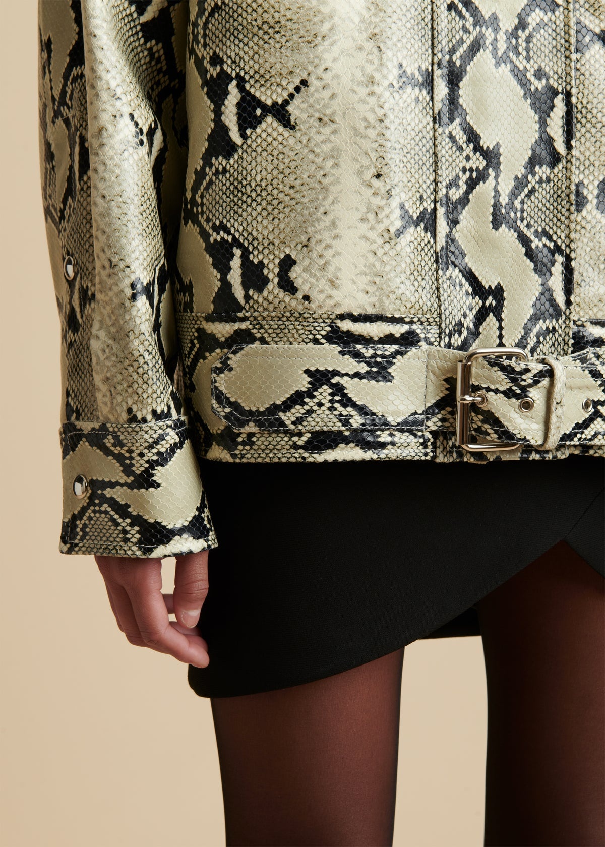 KHAITE The Tania Jacket in Python-Embossed Leather | REVERSIBLE